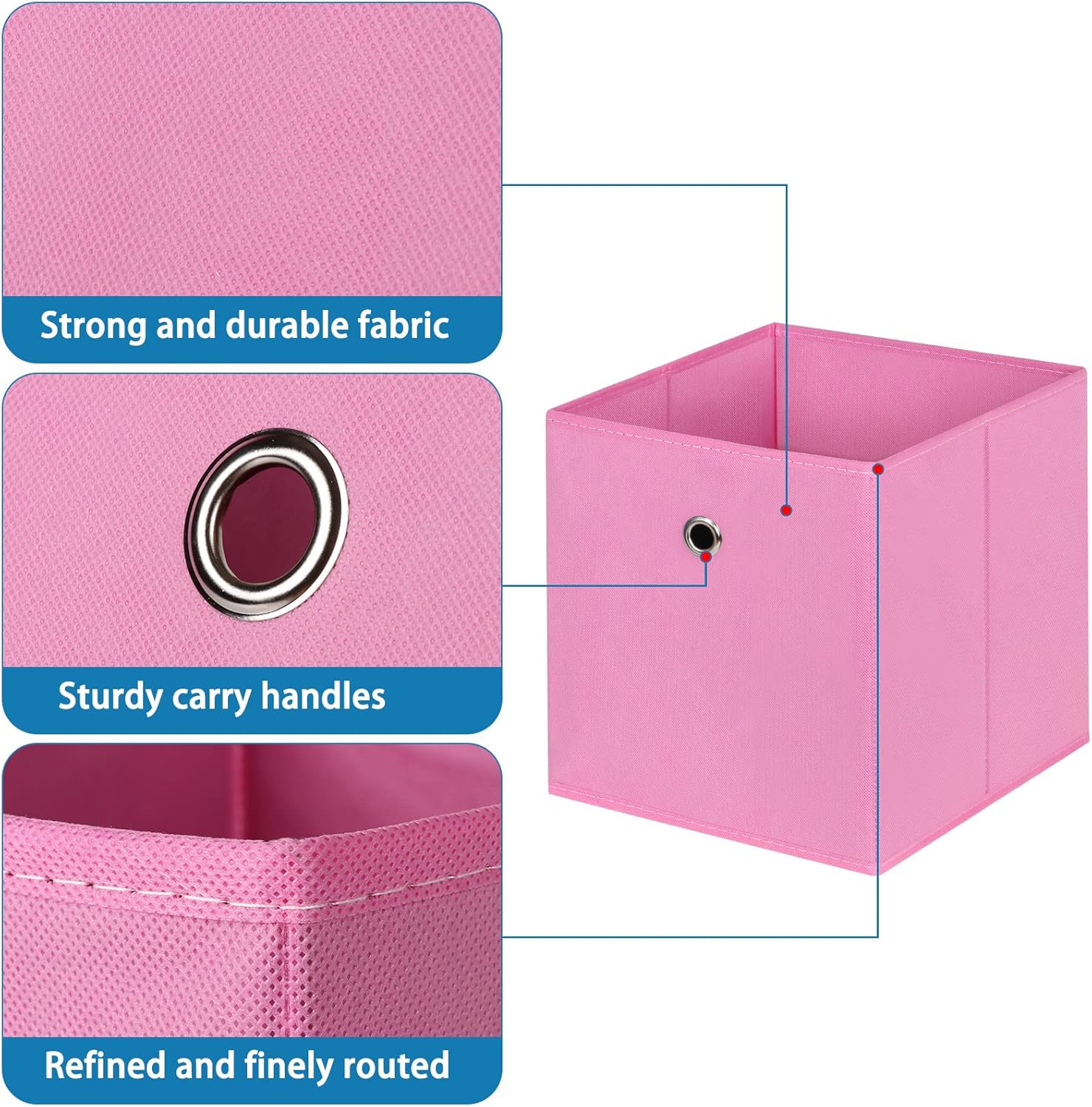 DABEACT Contenedores de almacenamiento de tela, cubos de almacenamiento ...