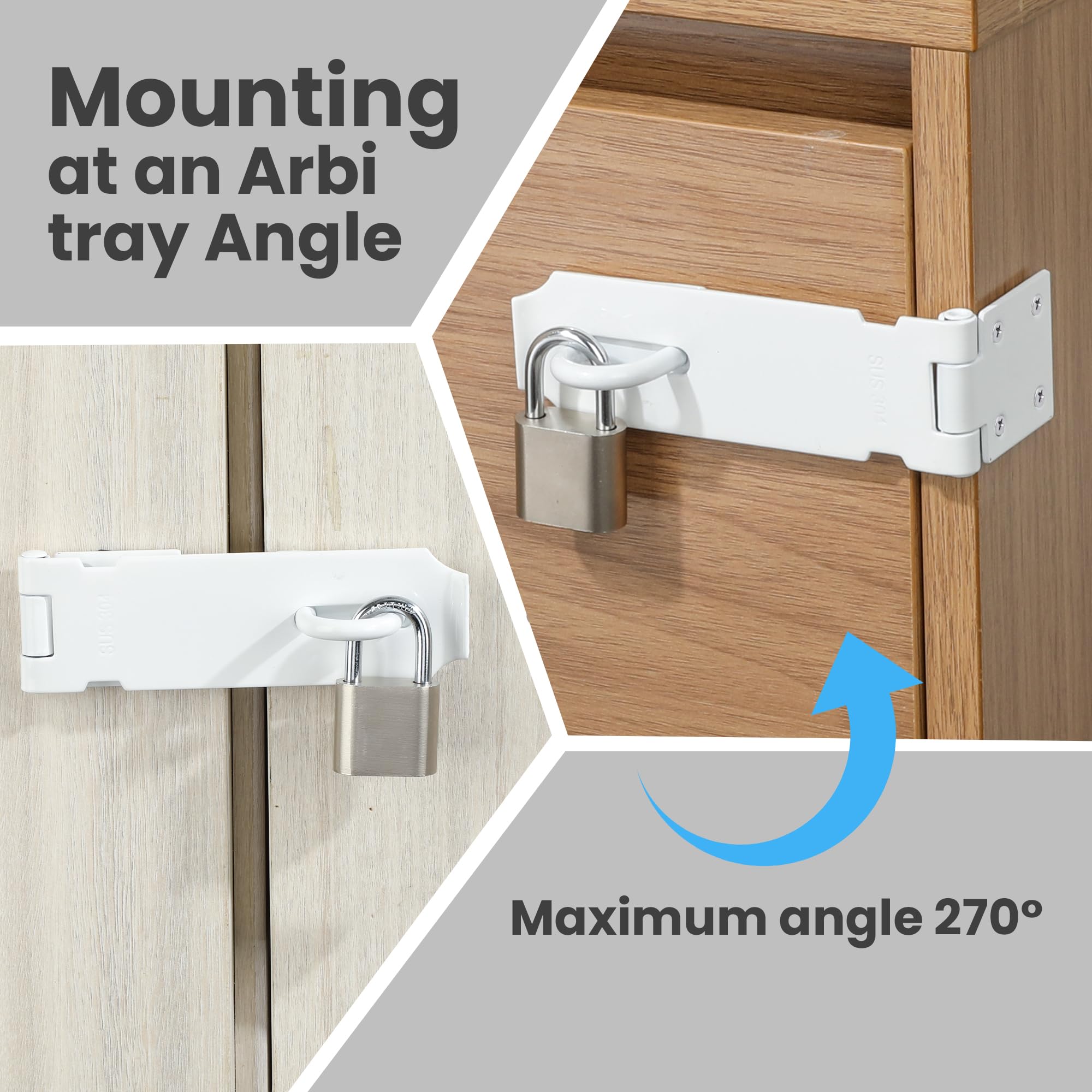 Snapklik.com : Alise Door Locks Hasp Latch,5 Inch SUS 304 Stainless ...