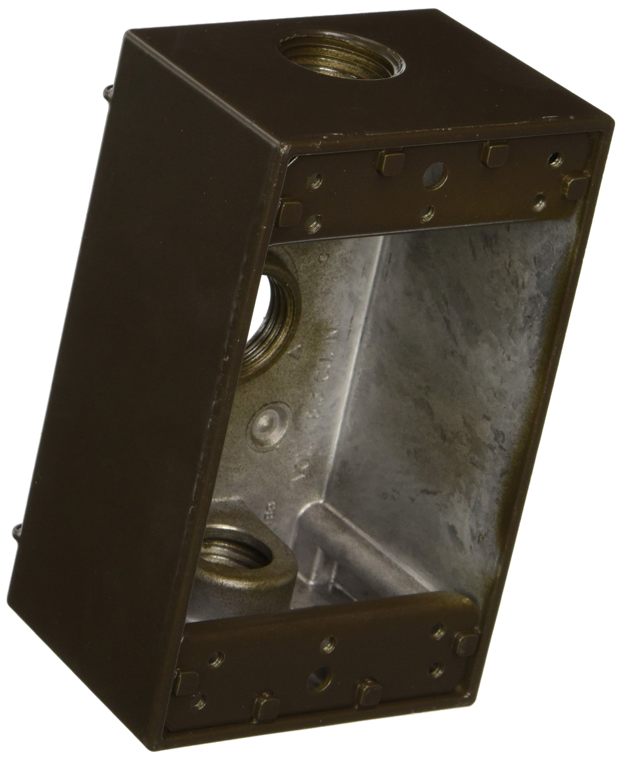 Hubbell-Raco 5320-7 Weatherproof Outlet Box, 1 Gang, 18.3 Cu-in X 4-1/2 ...