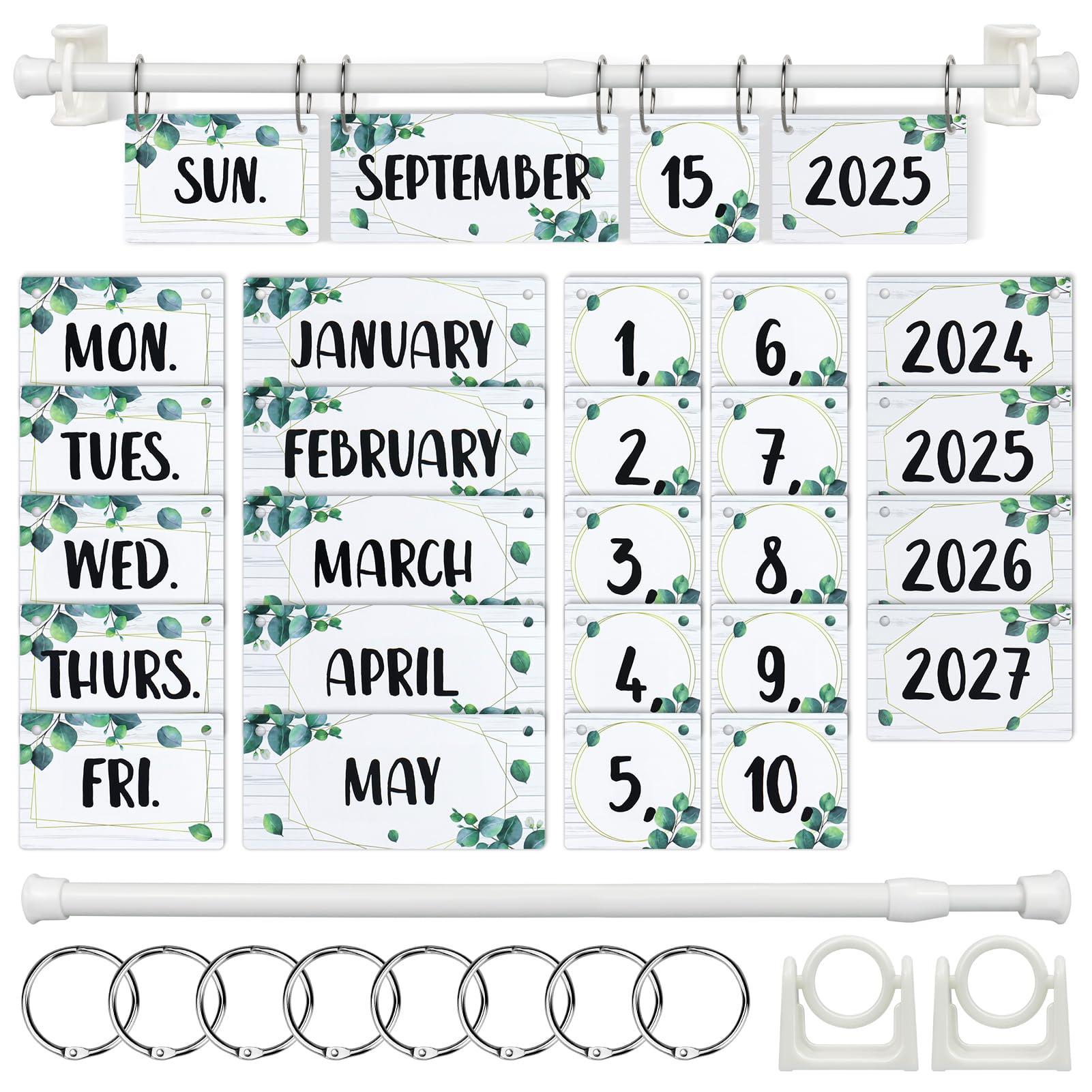 Snapklik.com : Flip Calendar For Classroom, Greenery 54 Cards Calendar ...