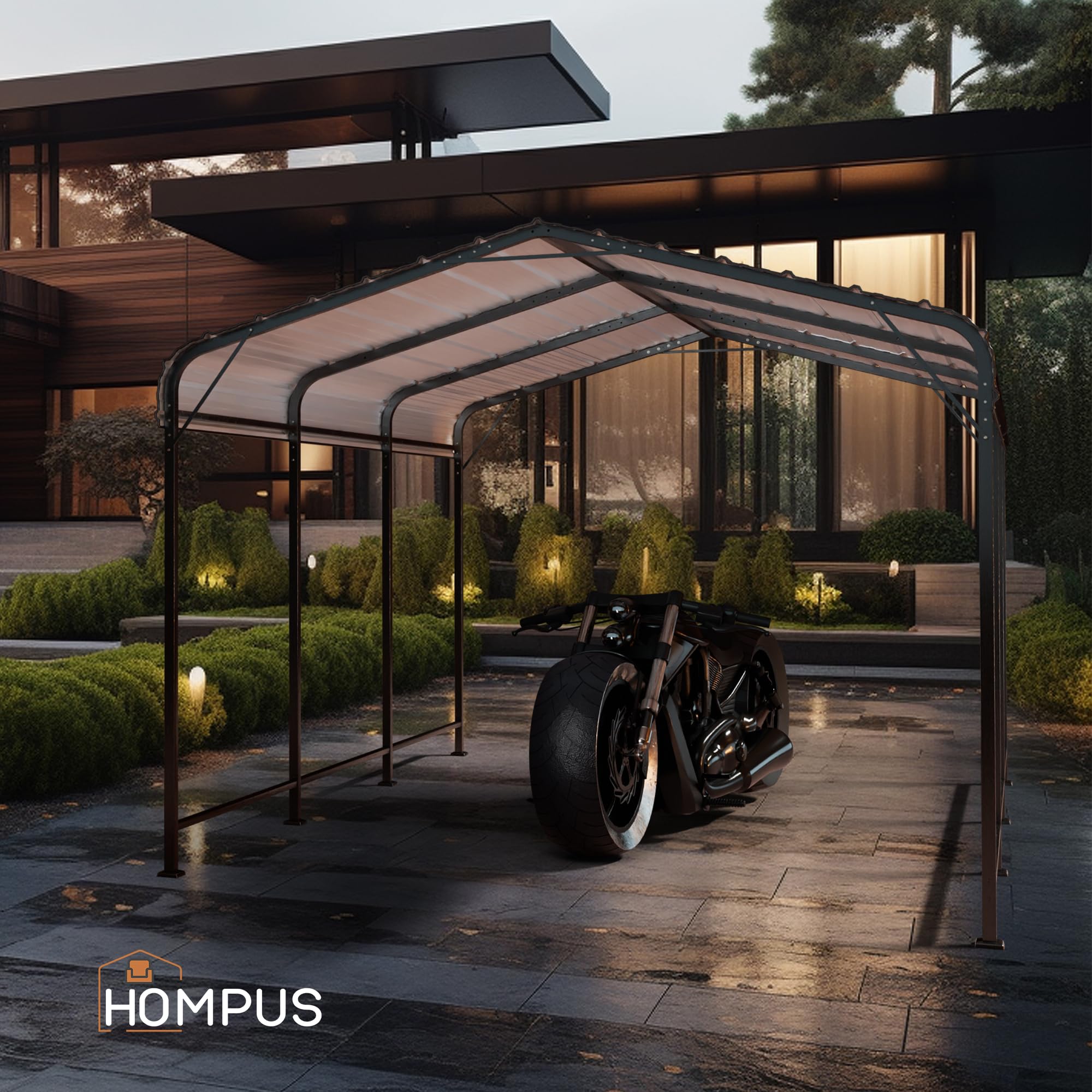 Snapklik.com : HOMPUS 10 X 15 Heavy Duty Metal Carport, Outdoor Carport