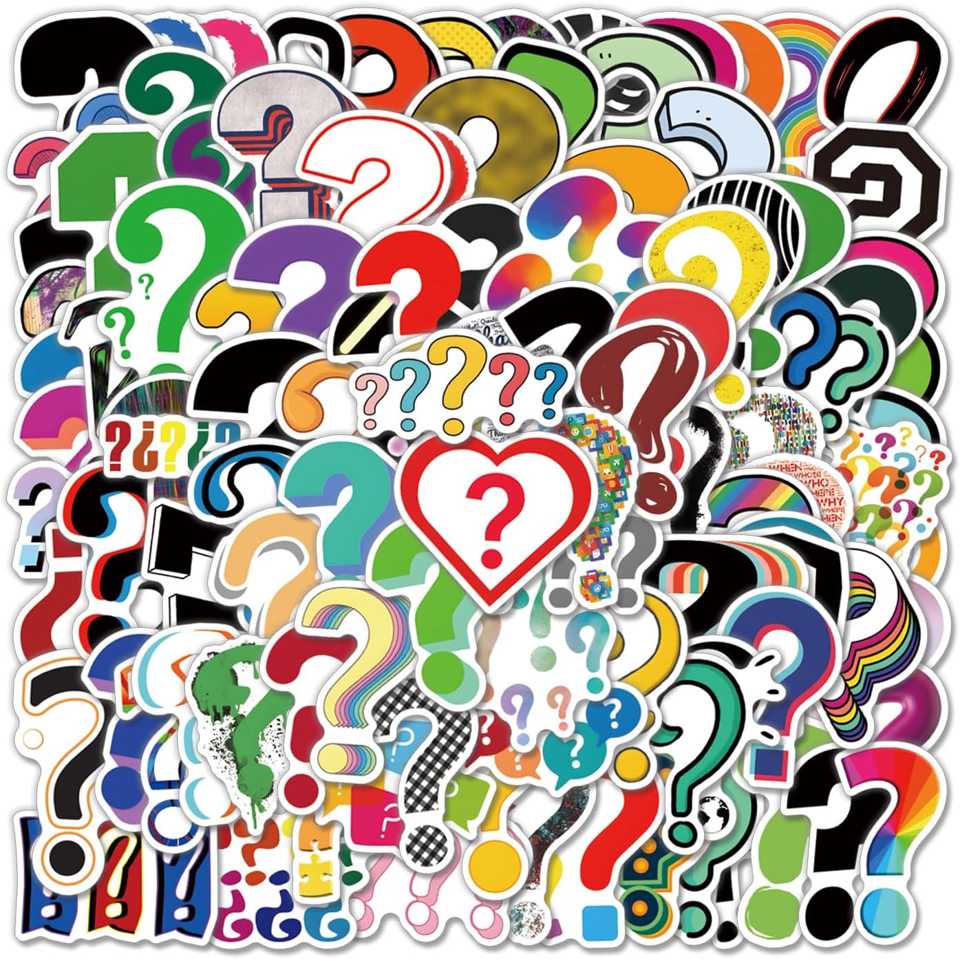 Amazon.com: GEEHUA 120pcs Question Mark Stickers, Question Mark ...