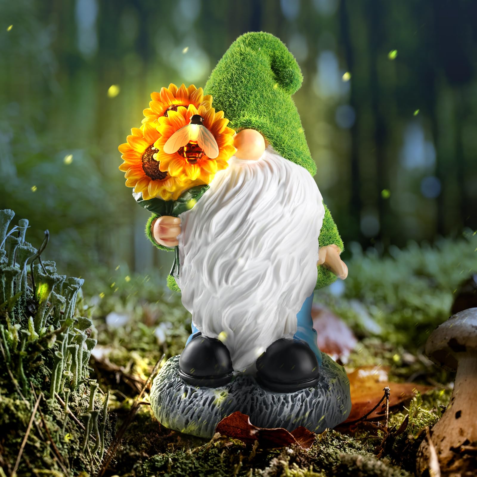 Christmas Gnome Statue Outdoor Decorations: 13.5" Resin Garden Gnomes ...
