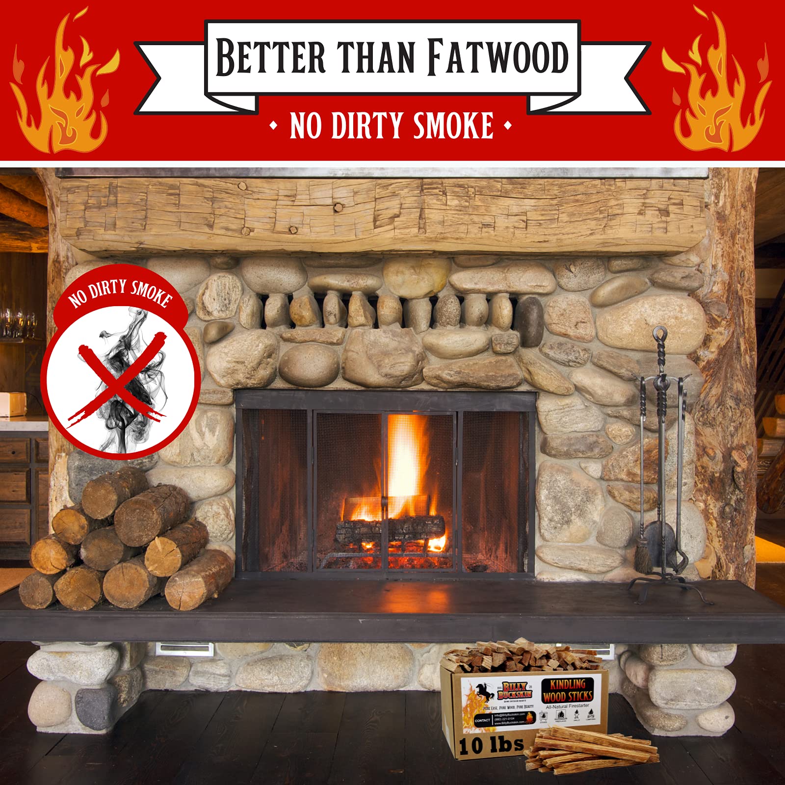 Snapklik.com : Billy Buckskin Co Kindling Wood Sticks, Firewood ...