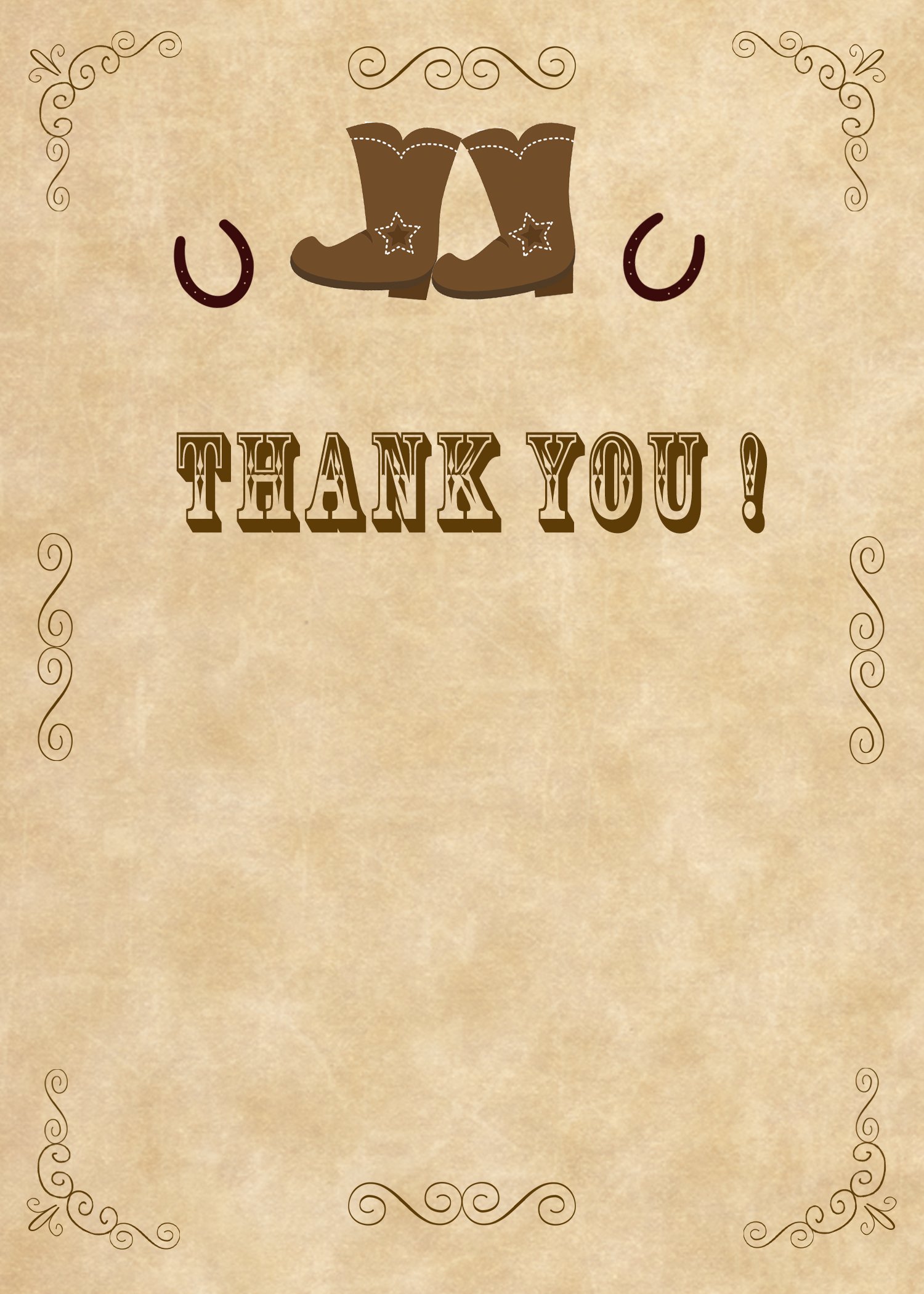 Cowboy Boot Card Template