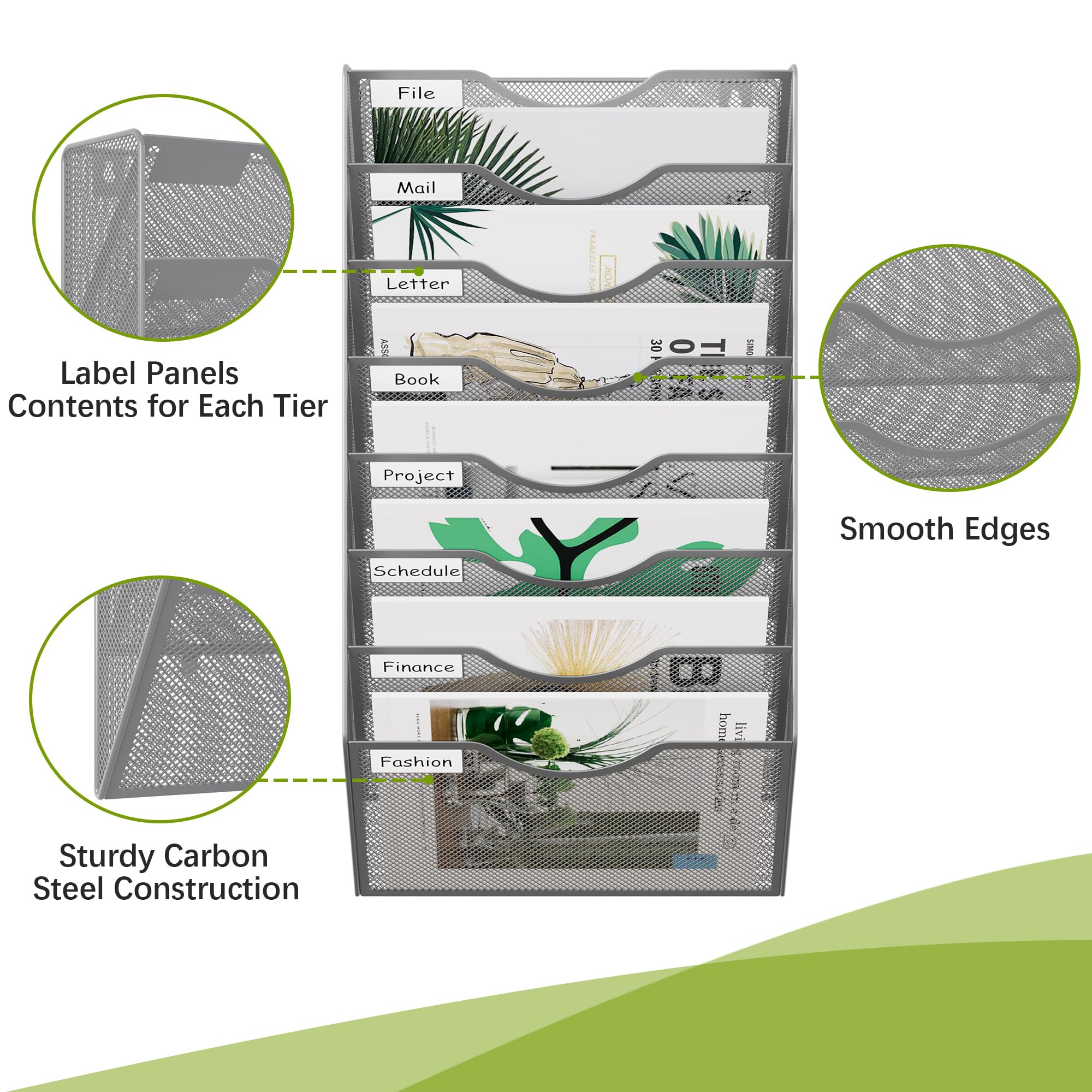 Snapklik.com : EasyPAG 8 Pocket Mesh Wall File Organizer, Hanging Paper ...