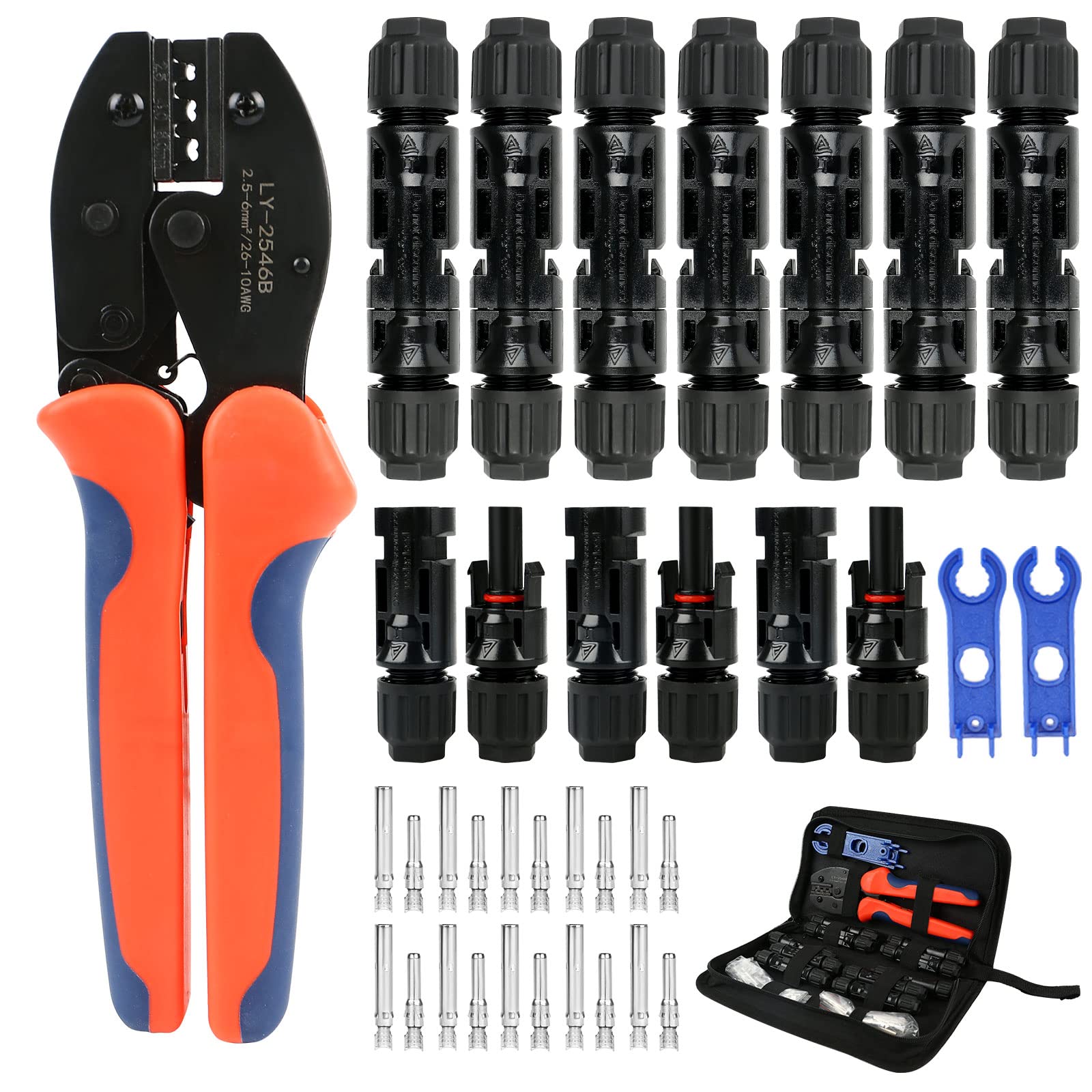Solar Crimping Tool Set for 2.5/4/6 mm² Solar Panel PV Cable, Crimping ...