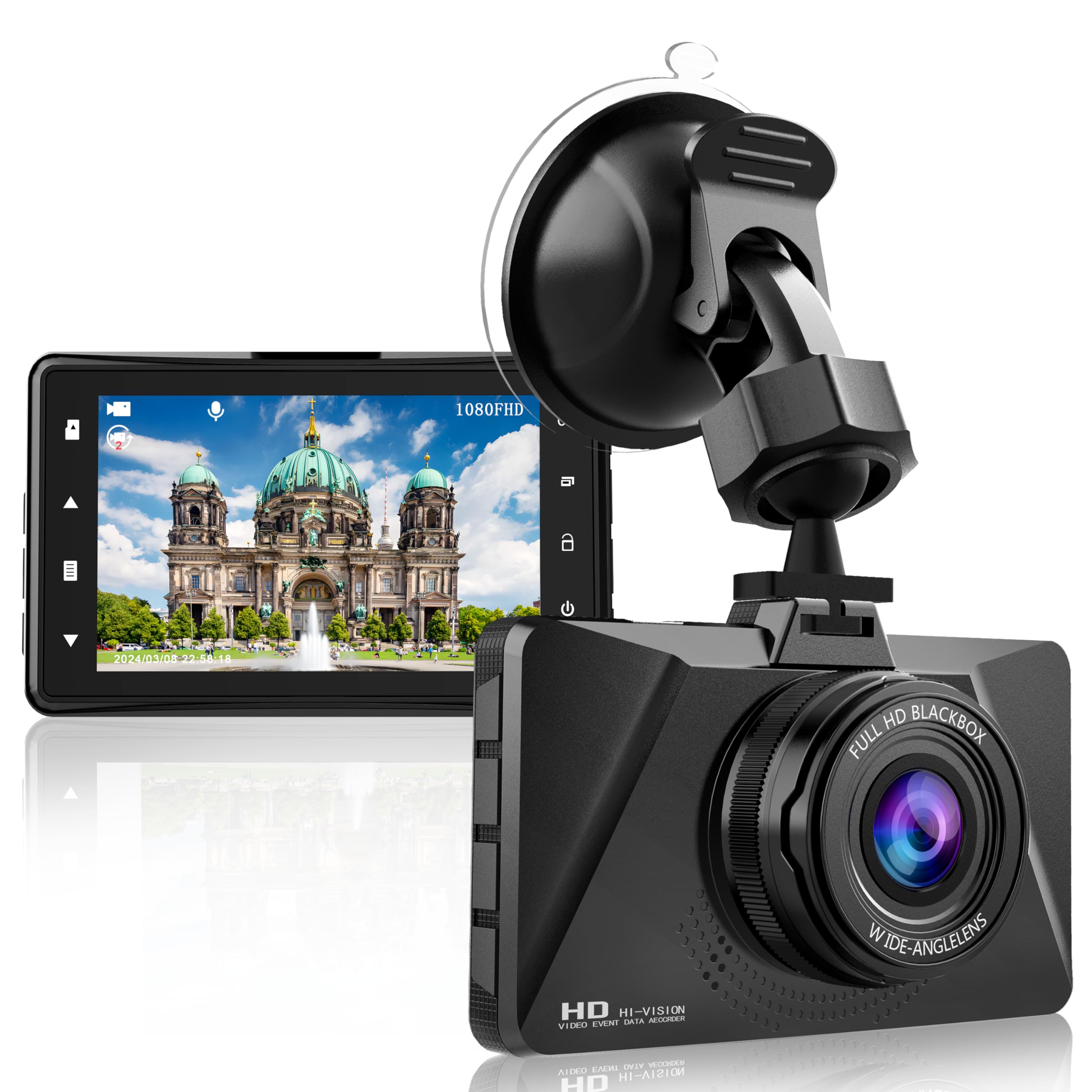 CHORTAU Dash Cam Car, 1080P Full HD Dash Cam, DVR Dashboard Camera ...