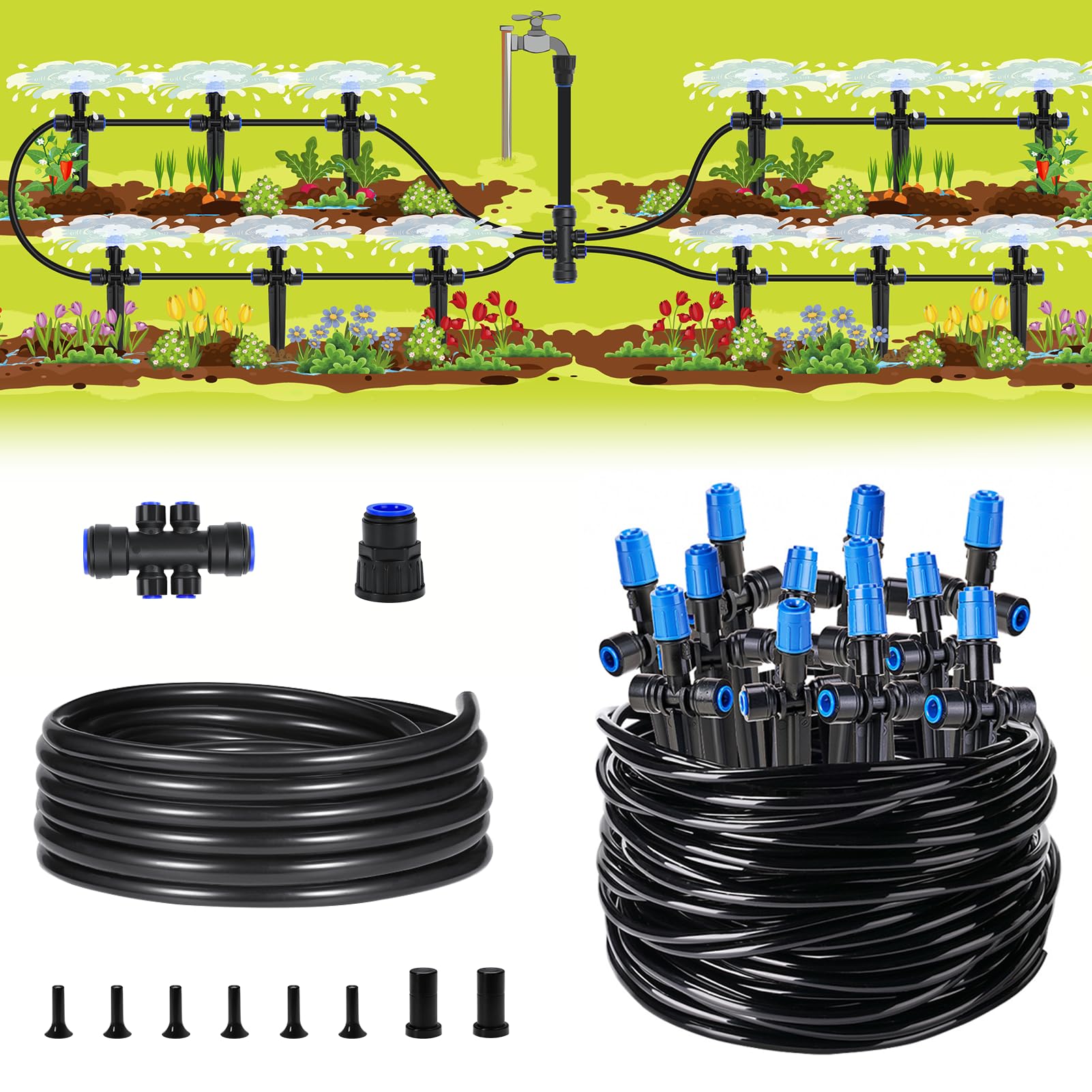 Snapklik.com : HIRALIY 50FT Quick-Connect Drip Irrigation Kit