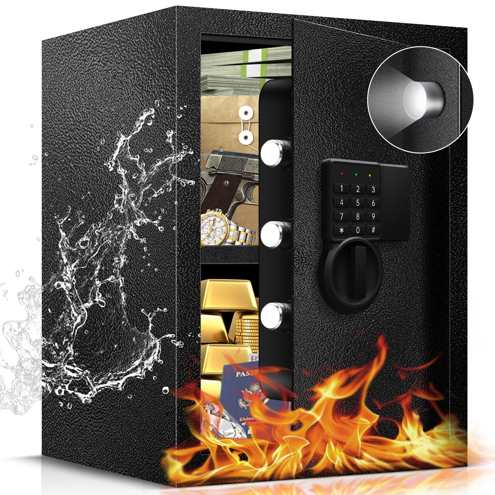 Fdsutvit 2.2 Cu Ft Safe Box For Home Documents -Steel Electronic ...