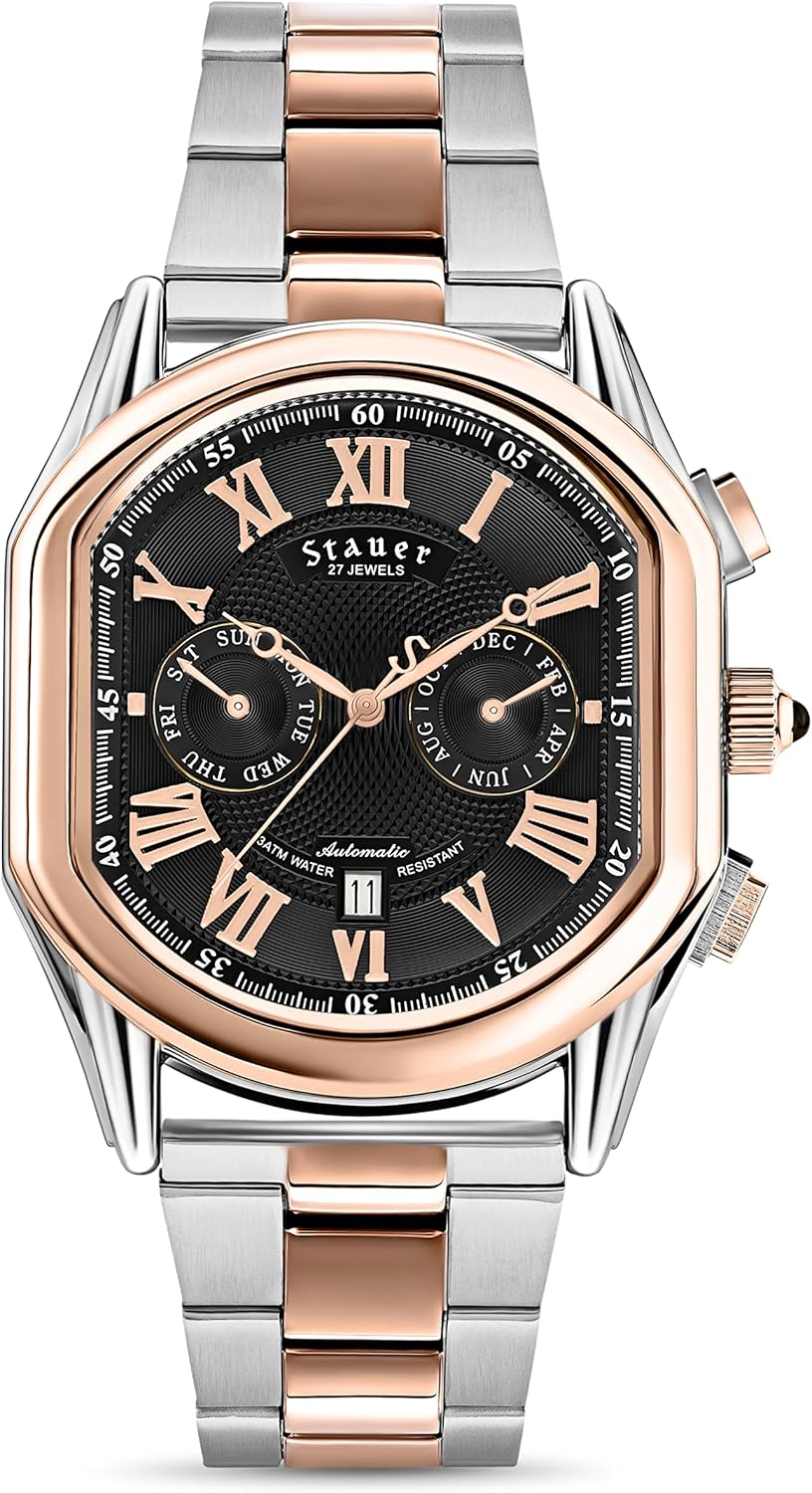 Amazon.com: Stauer Versailles Automatic Watch for Men – Black-Dial ...