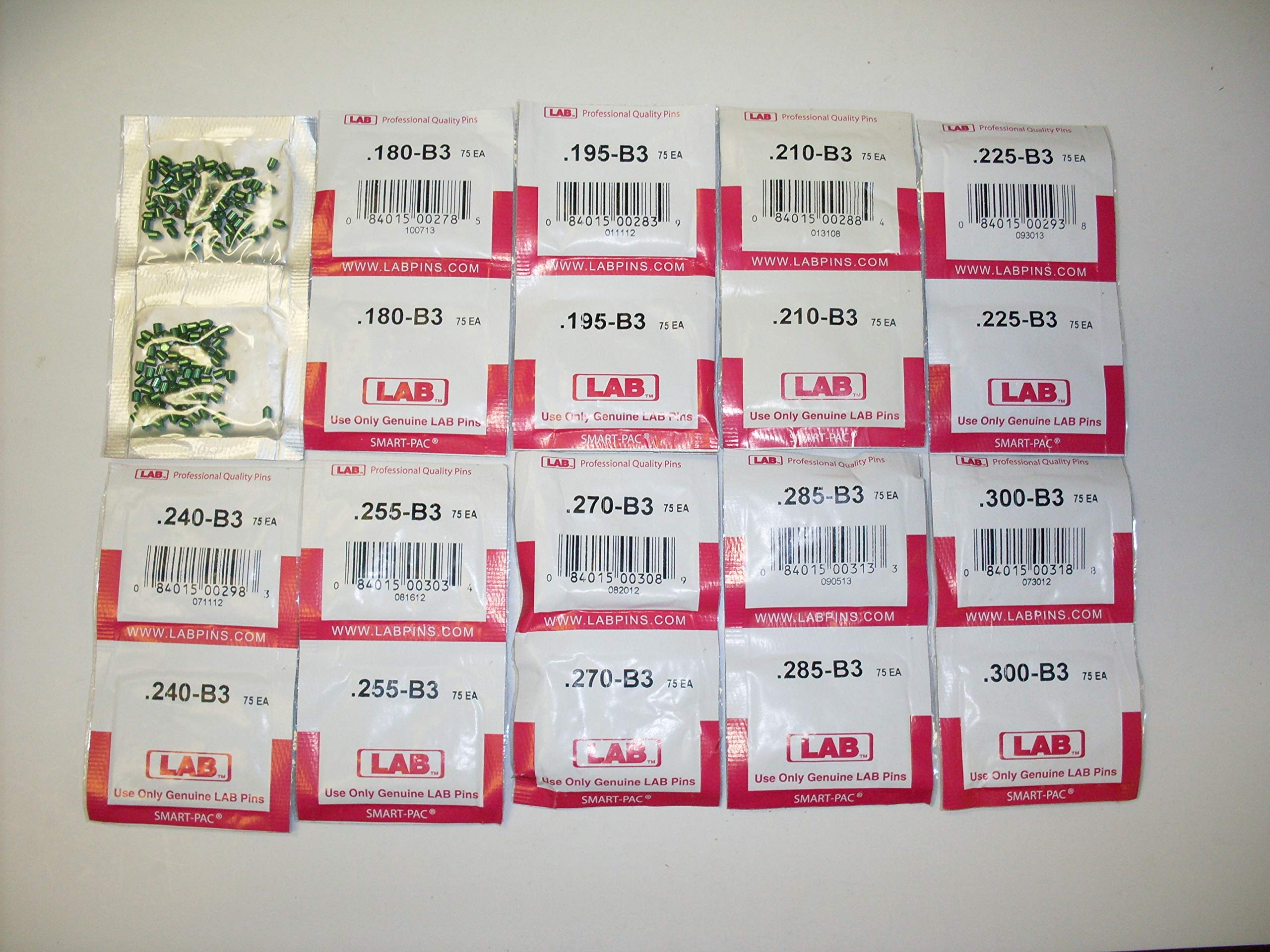 Lab Security Pins for Schlage - Bottom Pin Set #0-9 B -10 Packs of pins ...