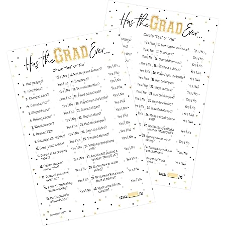 Amazon.com: Graduation Party Game Cards - Who Knows The Graduate Best ...
