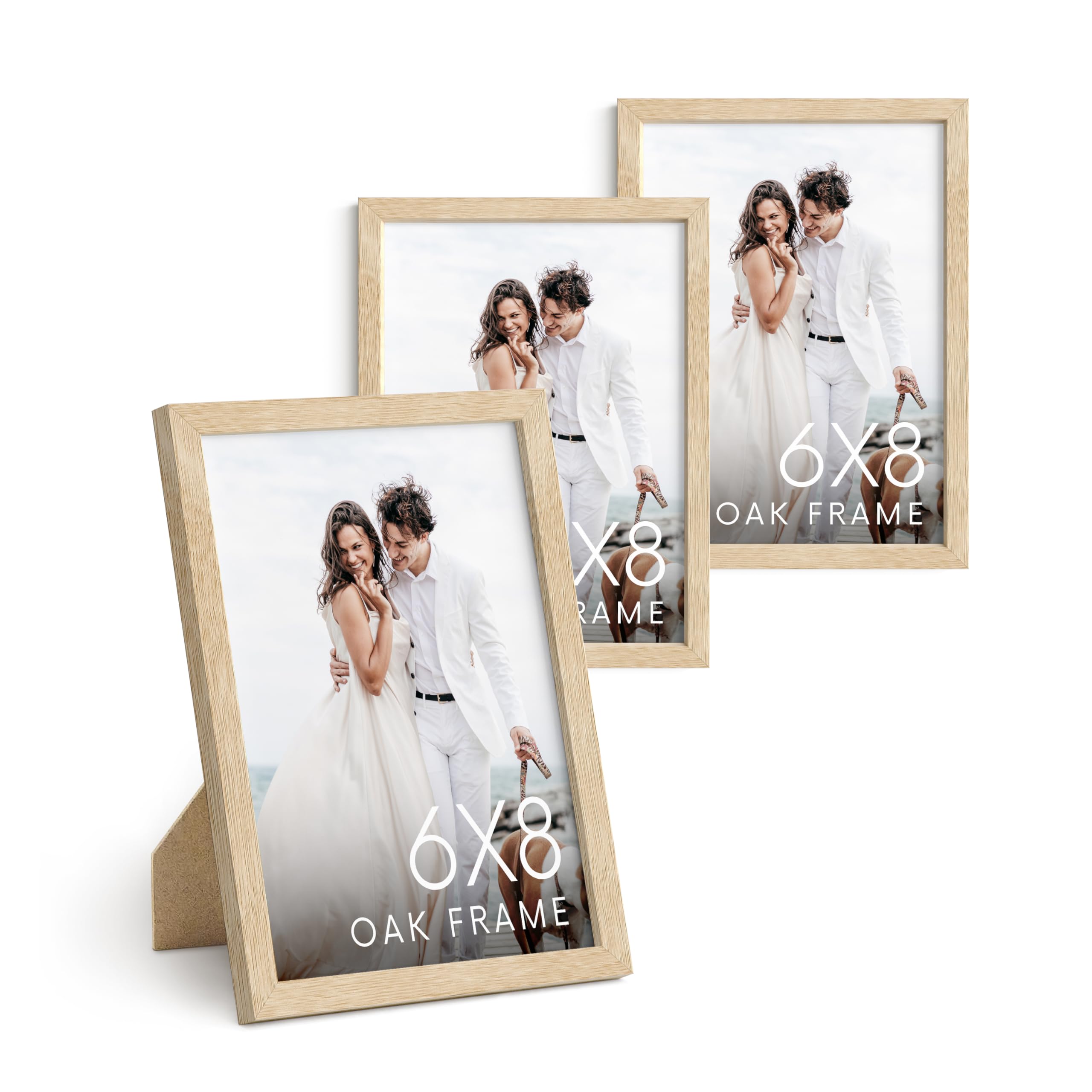 Amazon.com - HAUS AND HUES 6x8 Natural Oak Wooden Picture Frame - Set ...
