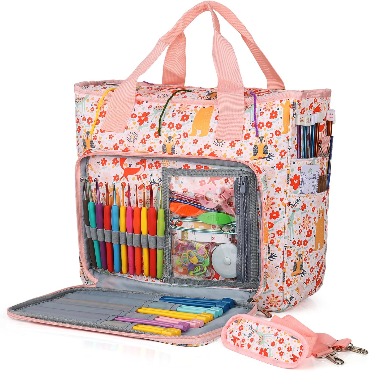 Coopay Crochet Bag Large, Crochet Storage and Knitting Organiser ...