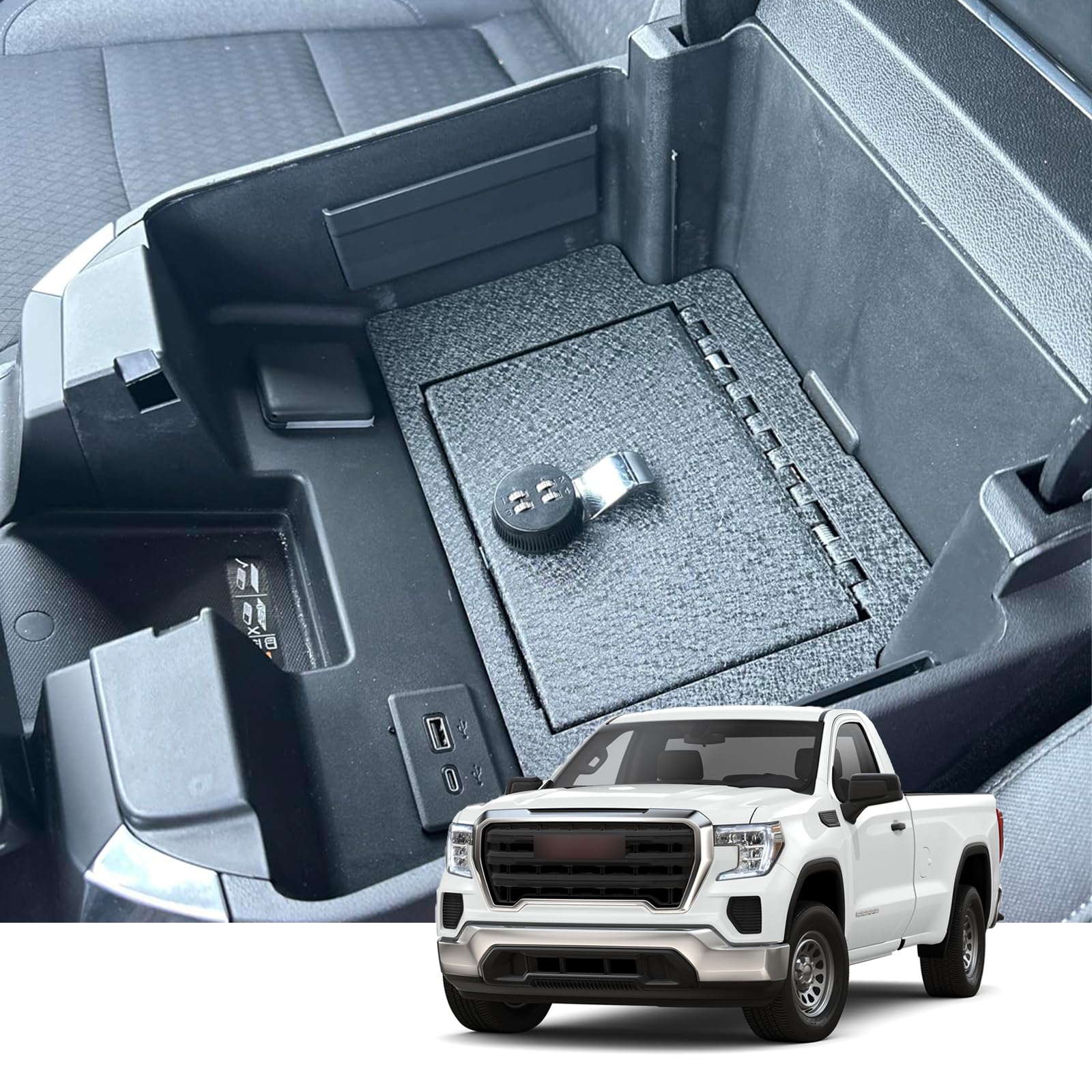 Amazon.com: Center Console Gun Safe Vault - WASAI Premium In-vehicle ...