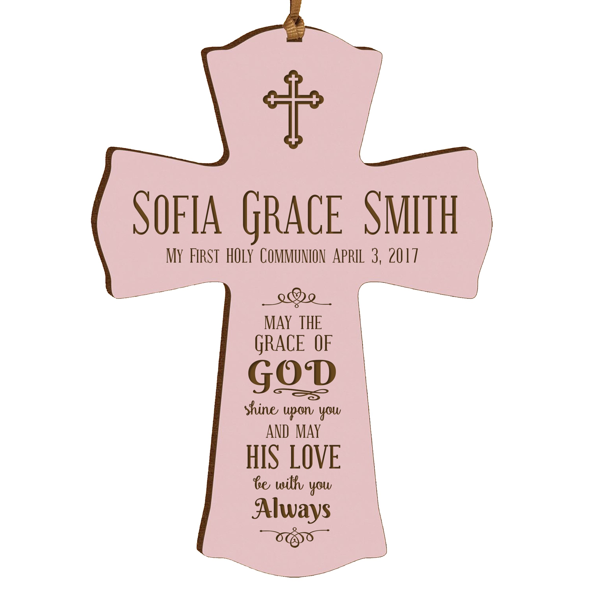 Pink Communion Cross Clip Art