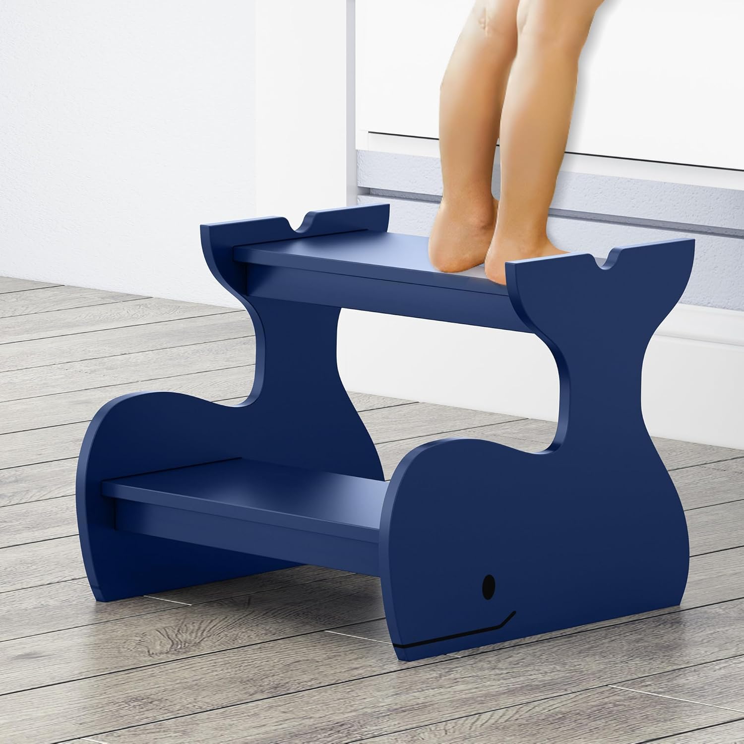Amazon.com: Wood Step Stools for Kids, Child Two Step Stool of Whale ...