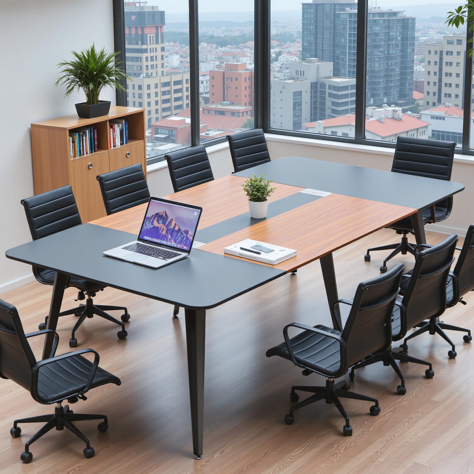 Amazon.com: Shahoo 8FT Conference Table, Large Meeting Table with ...