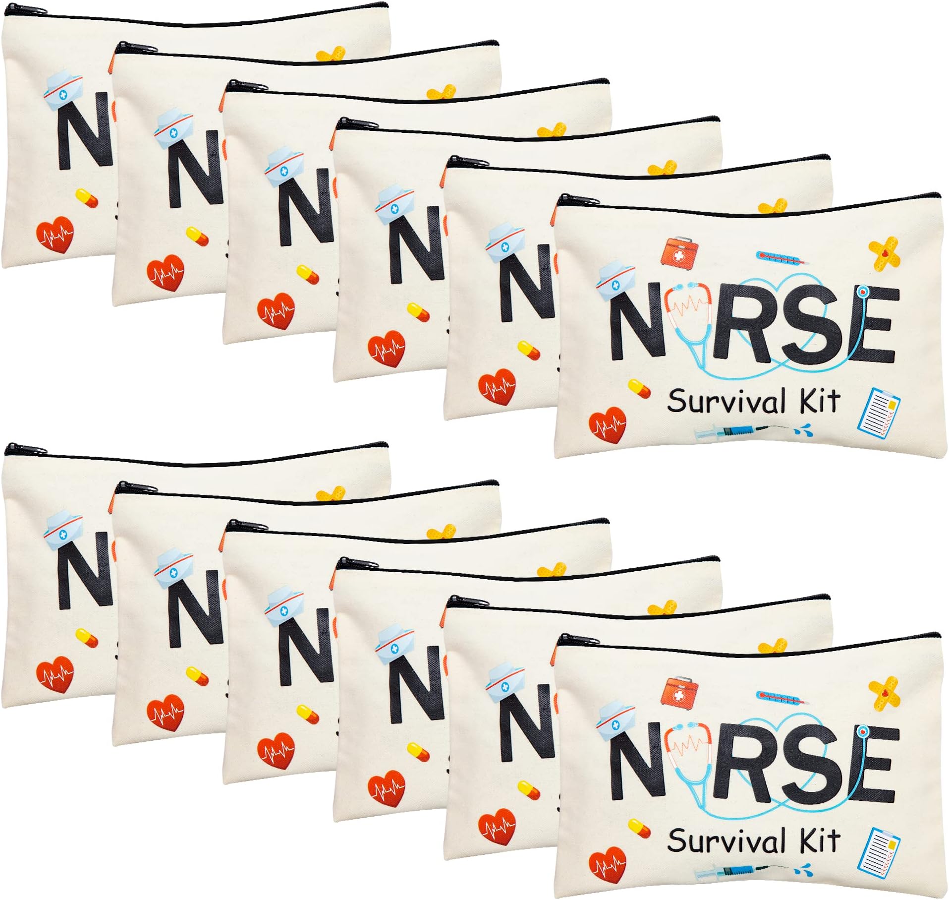 Amazon.com : Coume 18 Pcs Nurse Makeup Bags Badge Clips for 2024 Nurse ...