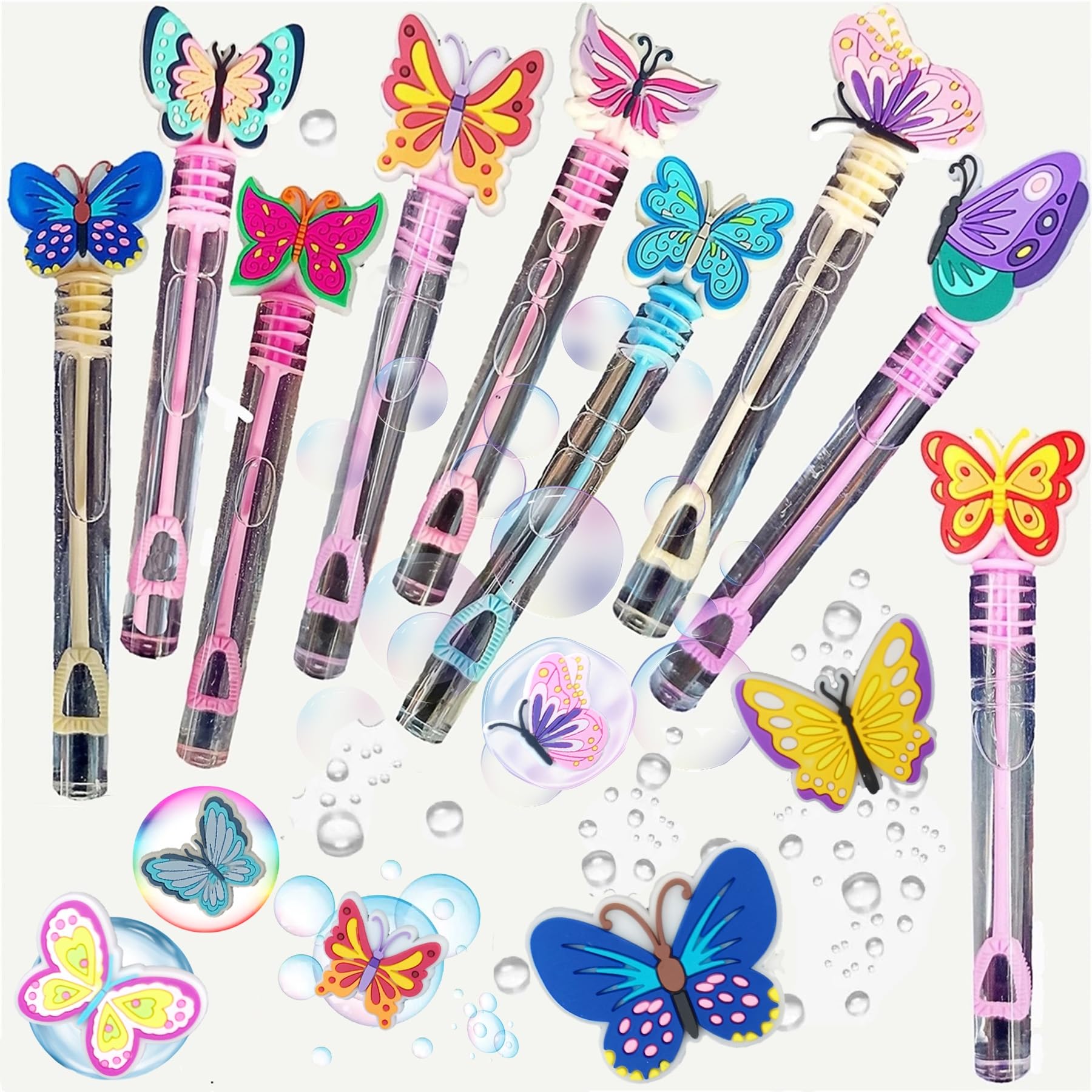 Amazon.com: Roaqua 24 Packs Bulk Mini Bubble Butterfly Wands for Kids ...
