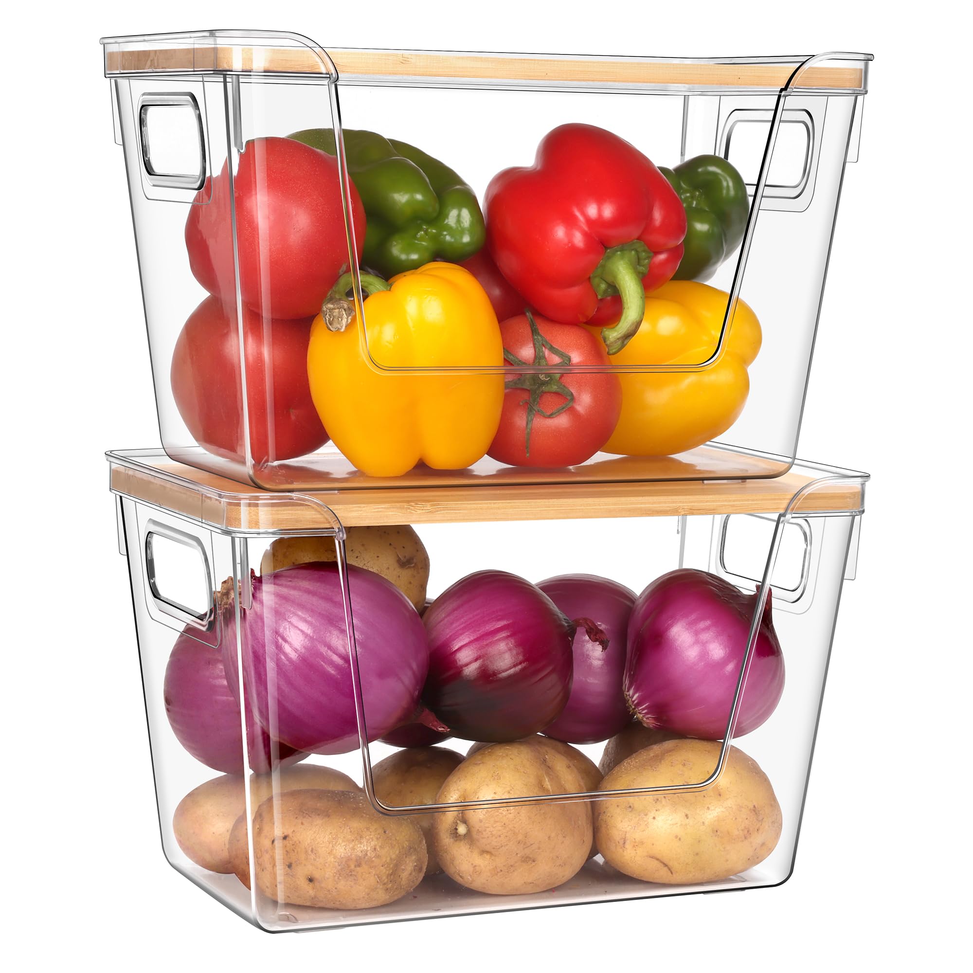 Amazon.com: Liaakrr 2-Set Stackable Pantry Organizers and Storage ...