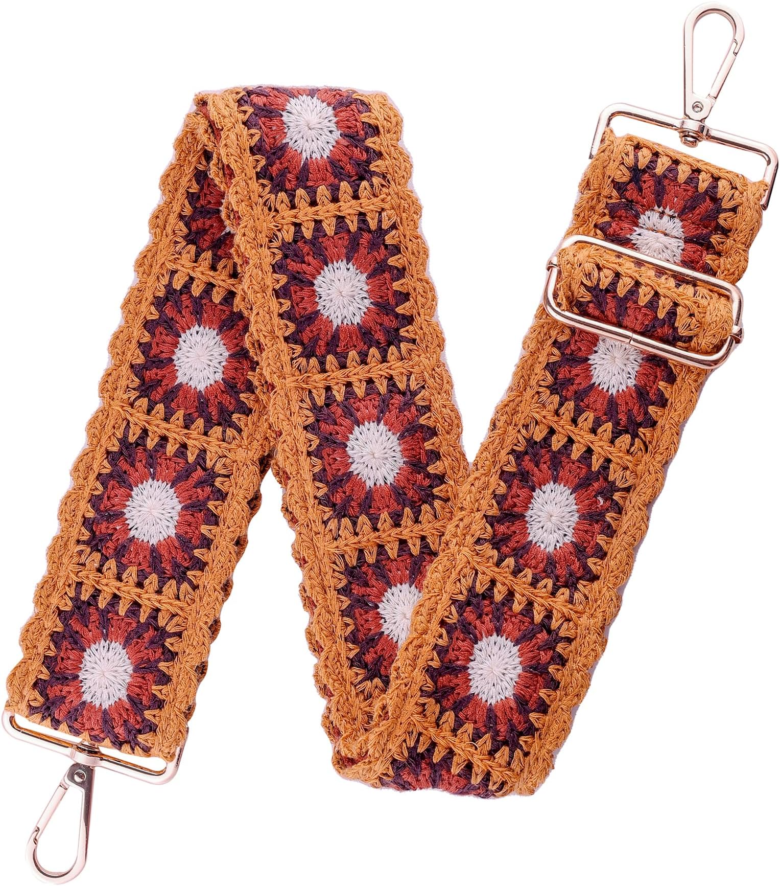 Amazon.com | Crochet Flower Purse Straps Replacement Crossbody for ...