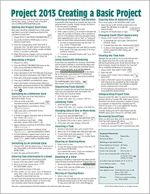 Microsoft Project 2013 Quick Reference Guide: Creating a Basic Project (Cheat Sheet of ...