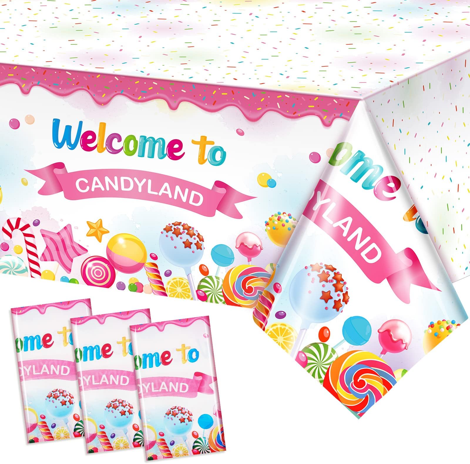 Amazon.com: Tatuo 3 Pcs Candyland Party Decorations Candyland ...