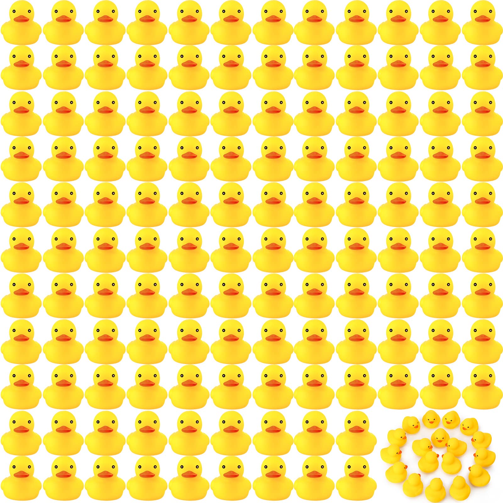 Amazon.com: 300 Pcs Rubber Ducks Bath Toy, Float Squeak Mini Yellow ...