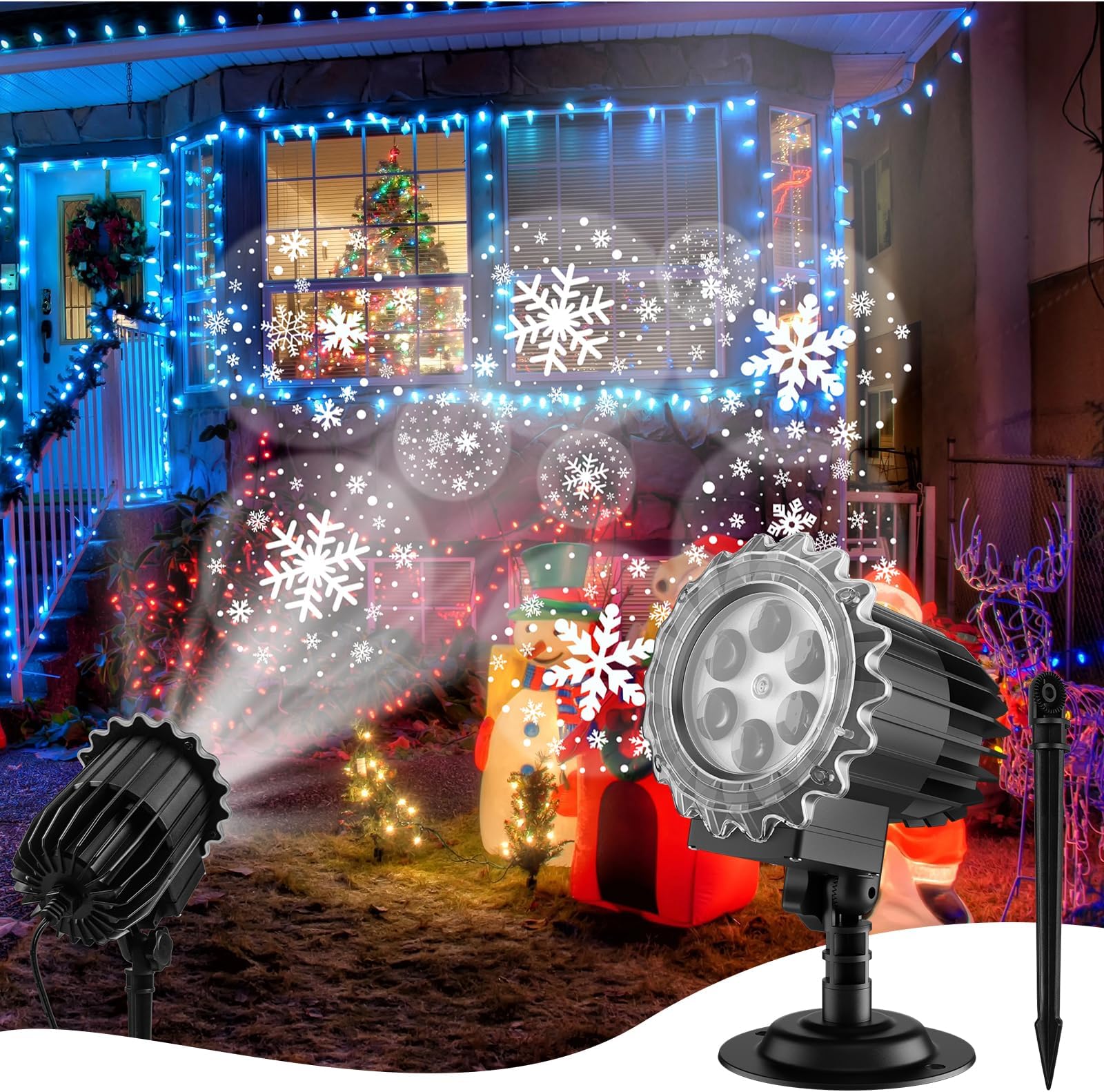 Amazon.com: Snowflake Projector Lights，Christmas Snowflake Light ...