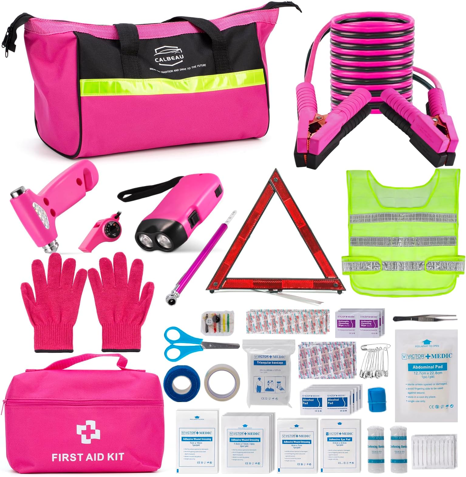 Amazon.com: HLWDFLZ Car Roadside Emergency Kit - Pink Roadside ...