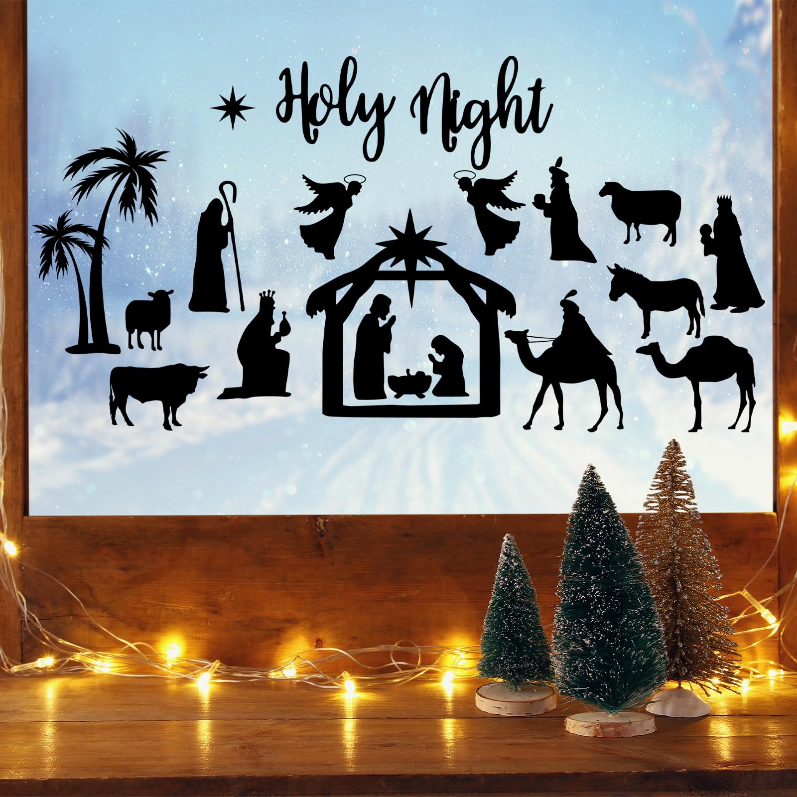 Snapklik.com : 15 Sheet Nativity Scene Stickers Christmas Religious ...
