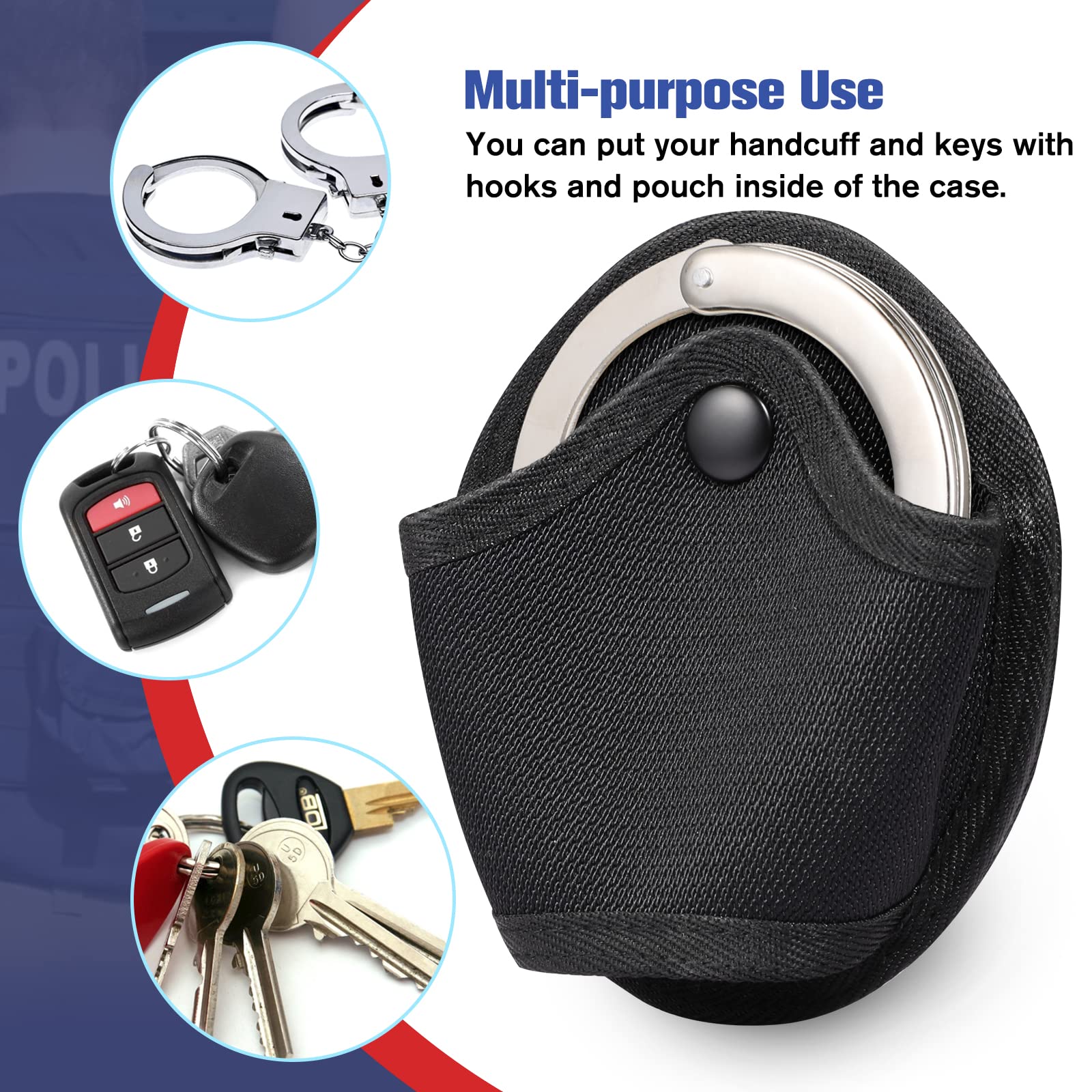 Snapklik.com : Handcuff Holster Case, Open Top Tactical Handcuff Pouch ...