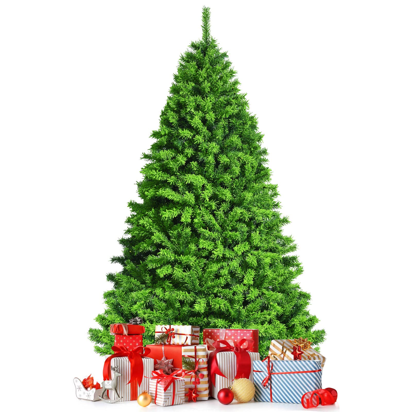 Amazon.com: GOFLAME 7.5FT Verdant Realistic Christmas Tree, Green ...