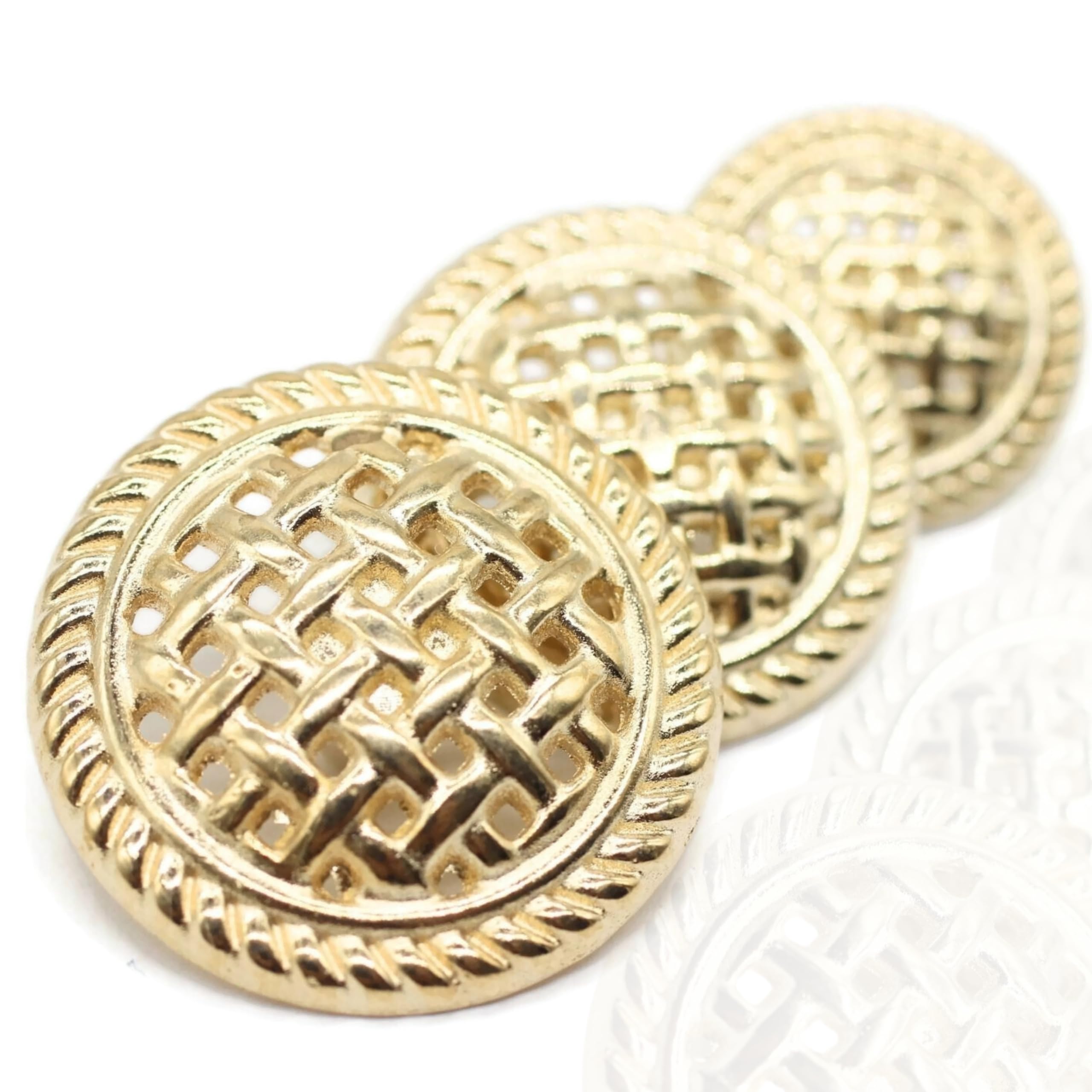 Amazon.com: Weave Gold Metal Shank Buttons - 12 Pcs - 3 Size Options ...