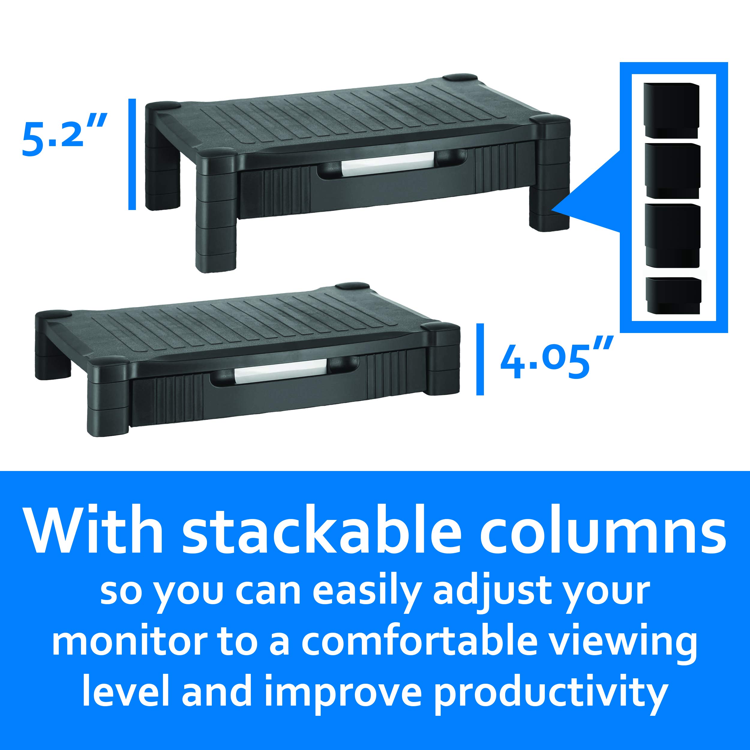 Halter Monitor Stand Riser with Organizer Drawer and Cable Management ...