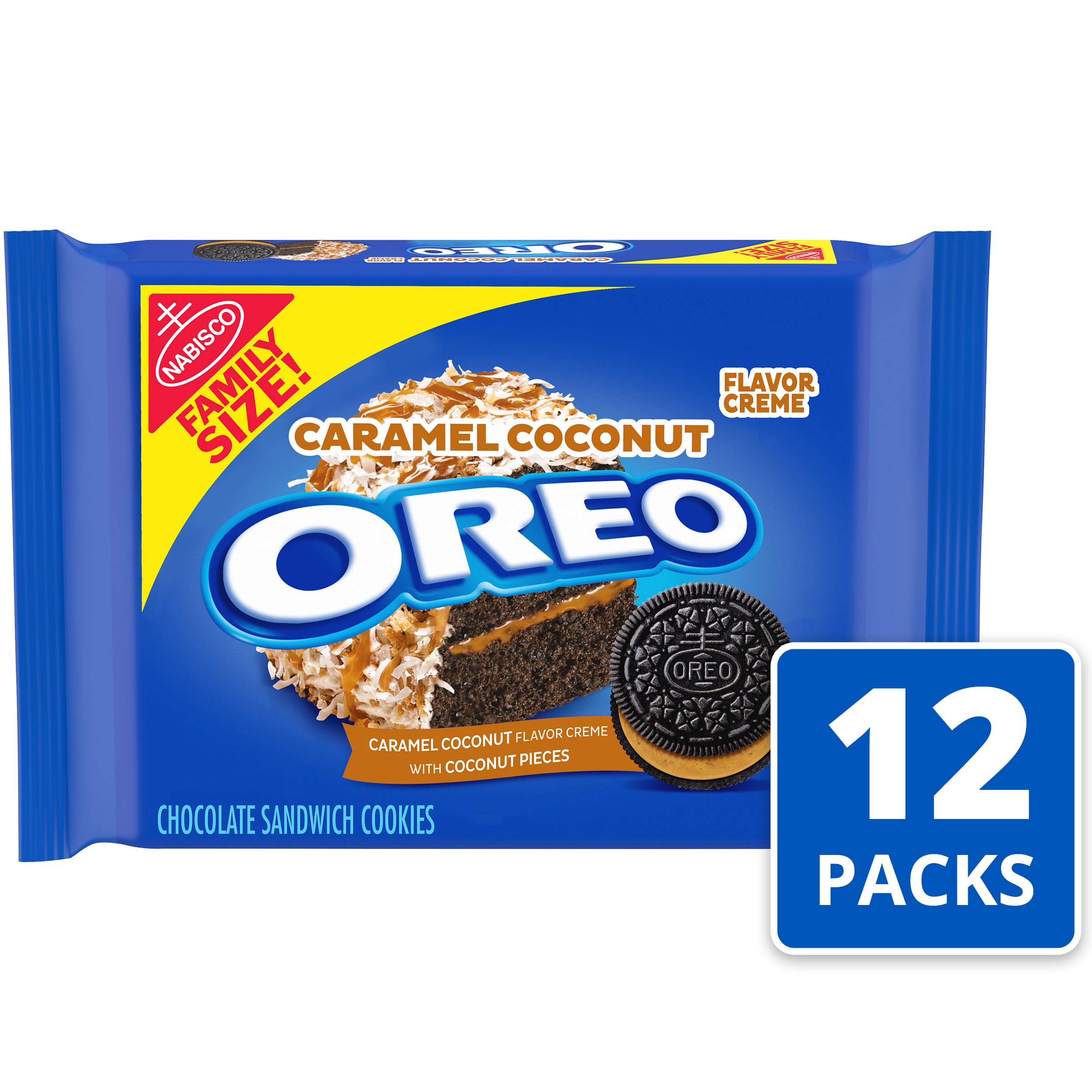 OREO Caramel Coconut Flavored Creme Chocolate Sandwich Cookies, Family ...