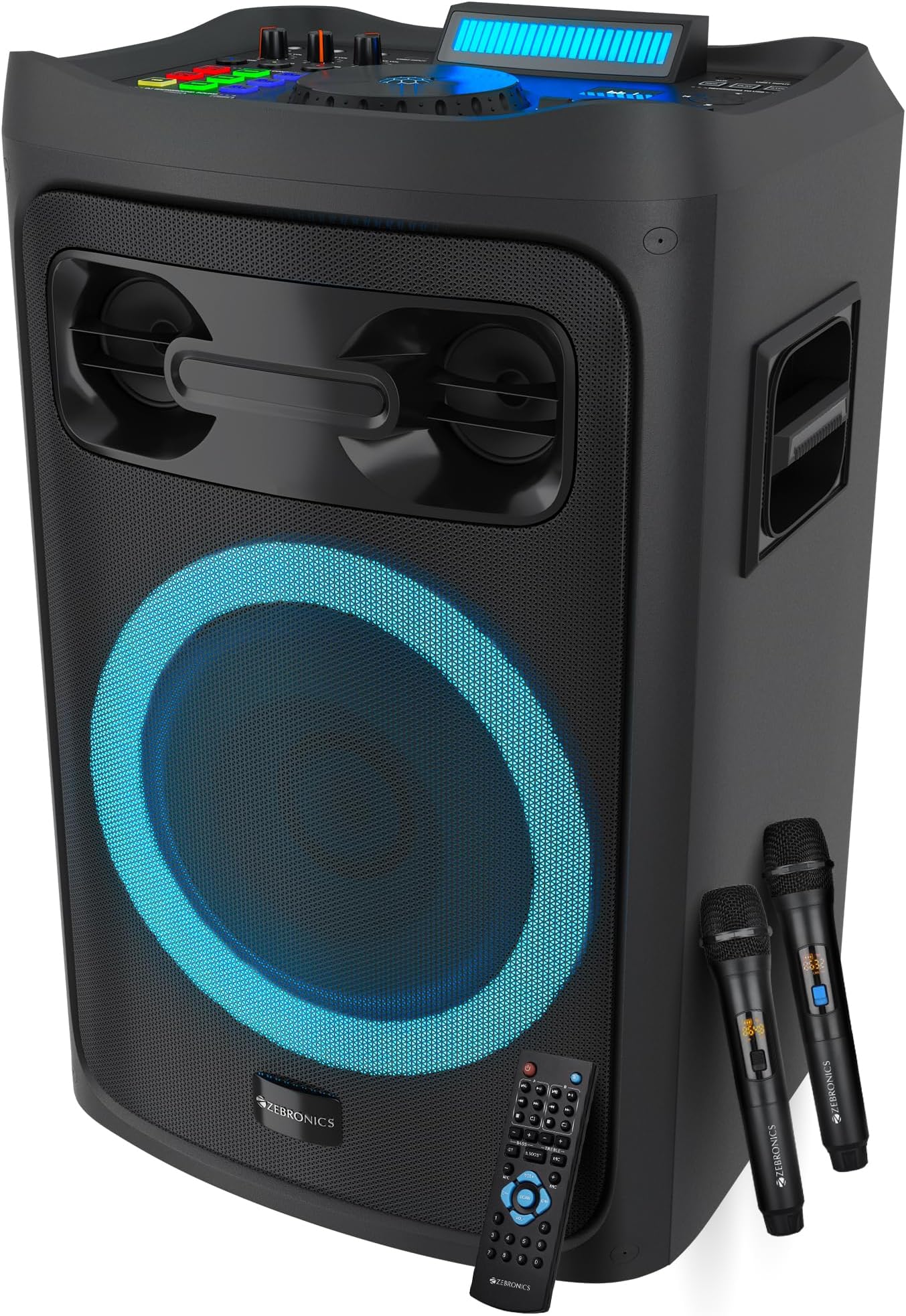ZEBRONICS Riser Party DJ Speaker, 210W, Instant Karaoke Maker, Dual ...
