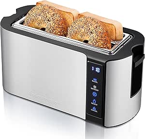 Amazon.com: Elite Gourmet ECT5322 Long Slot 4 Slice Toaster, Countdown ...