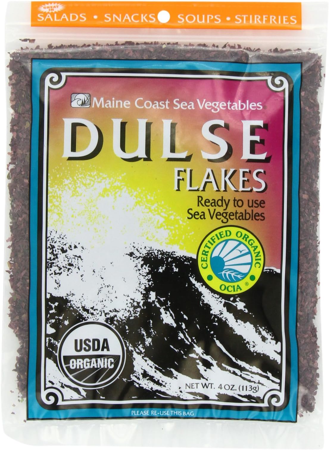 Amazon.com : Dulse Flakes - Certified Organic- Sea Vegetables, washed ...
