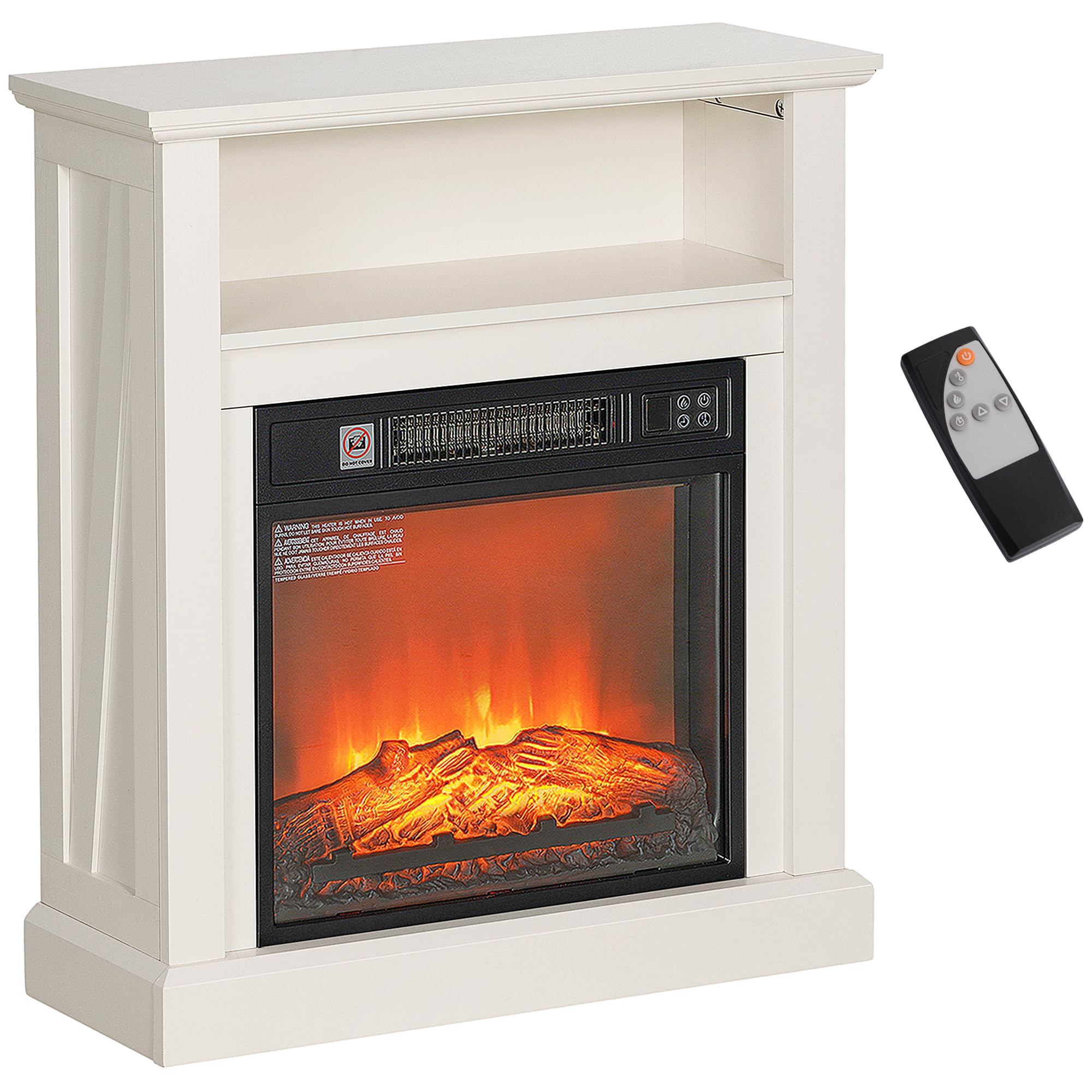 HOMCOM 27 Inches Electric Fireplace with Mantel Surround, 1400W ...