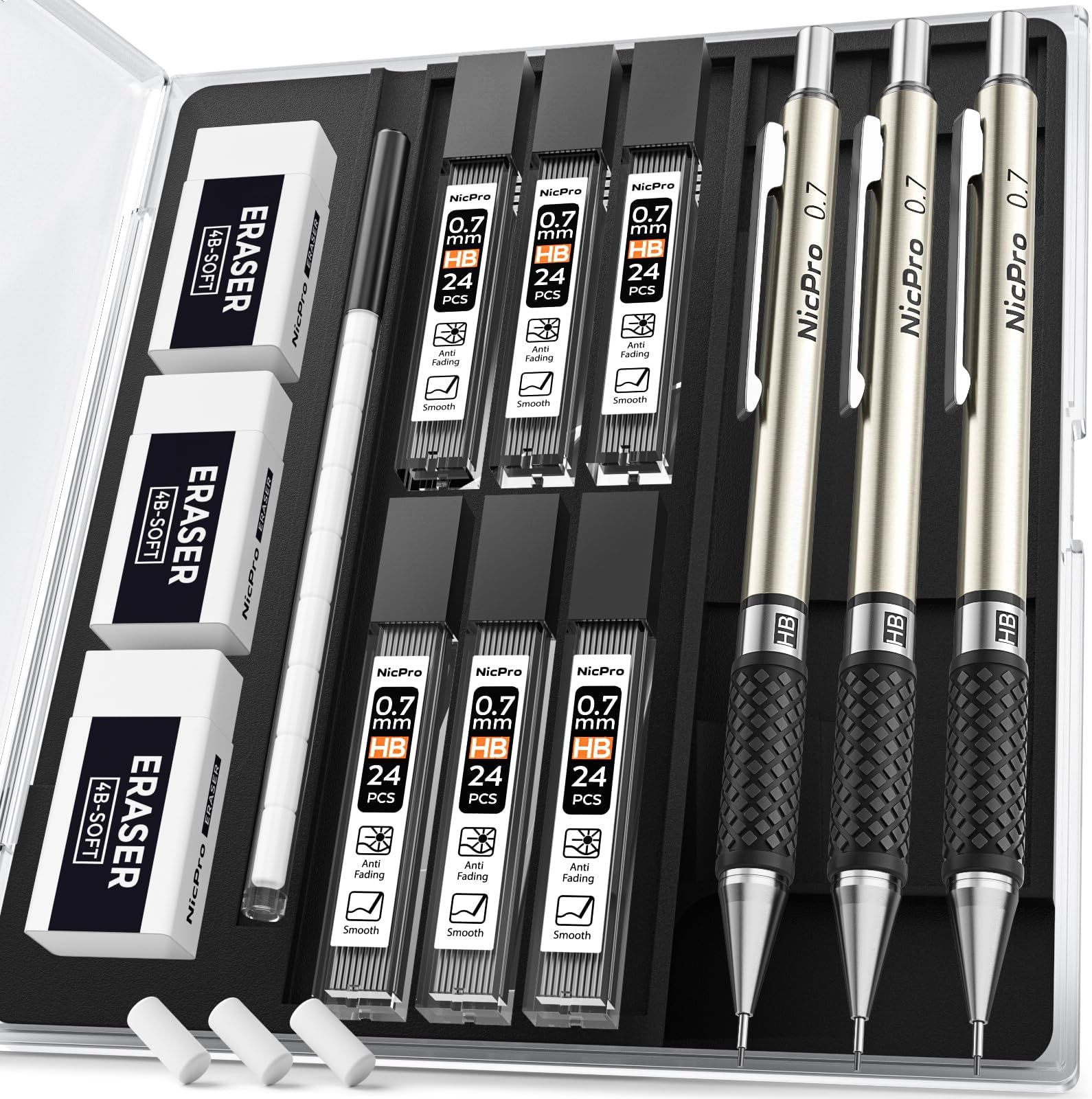 Amazon.com: Nicpro 6 PCS Art Mechanical Pencils Set with Case, Drafting ...