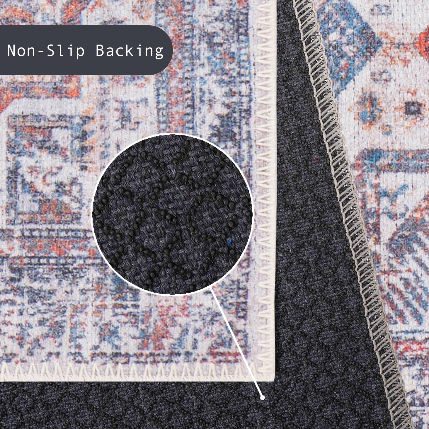 Bellini Rugs Machine Washable Rug with Non Slip Backing, Living Room ...