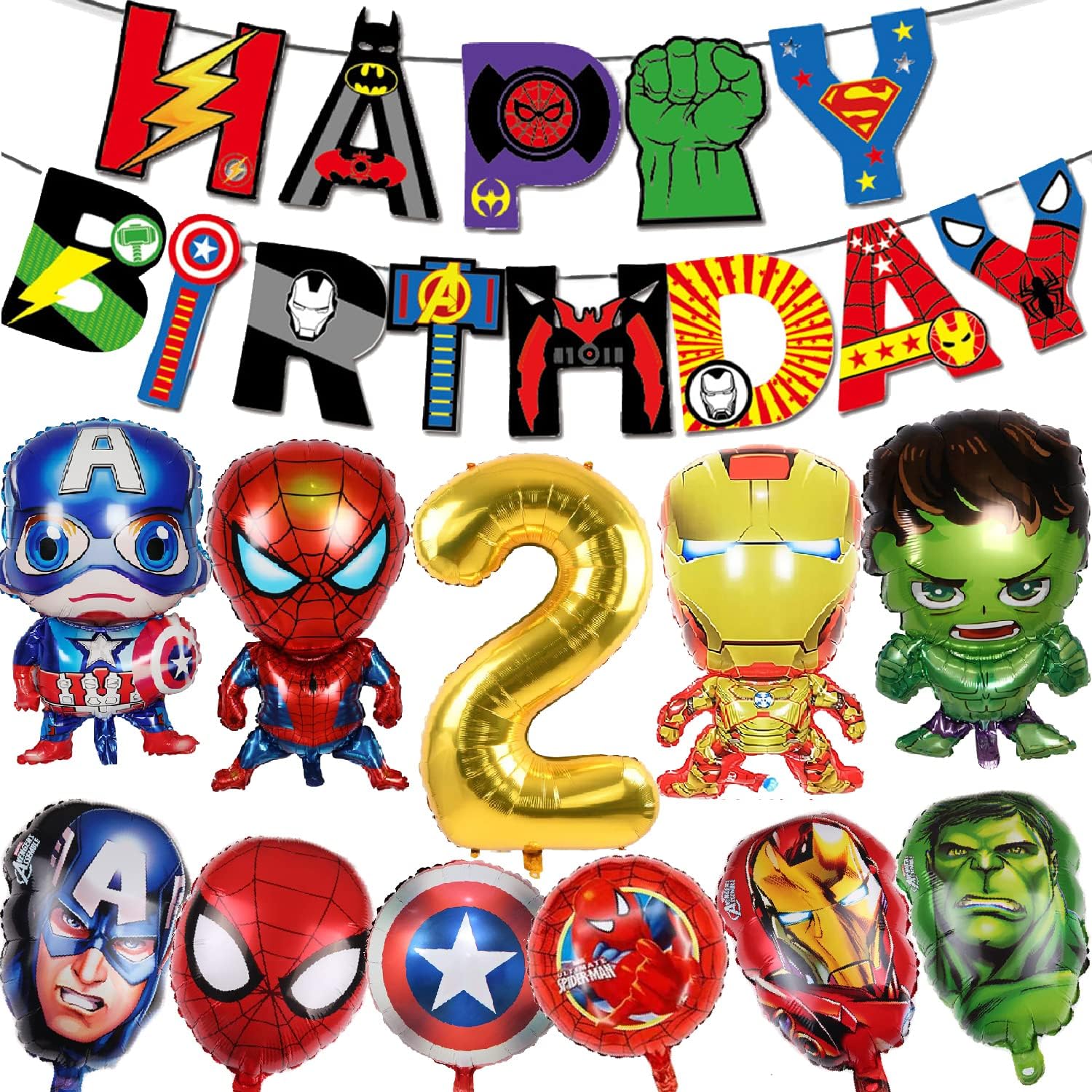 Decoraciones cumpleaños superhéroes,Avenger Globos suministros -Foil ...