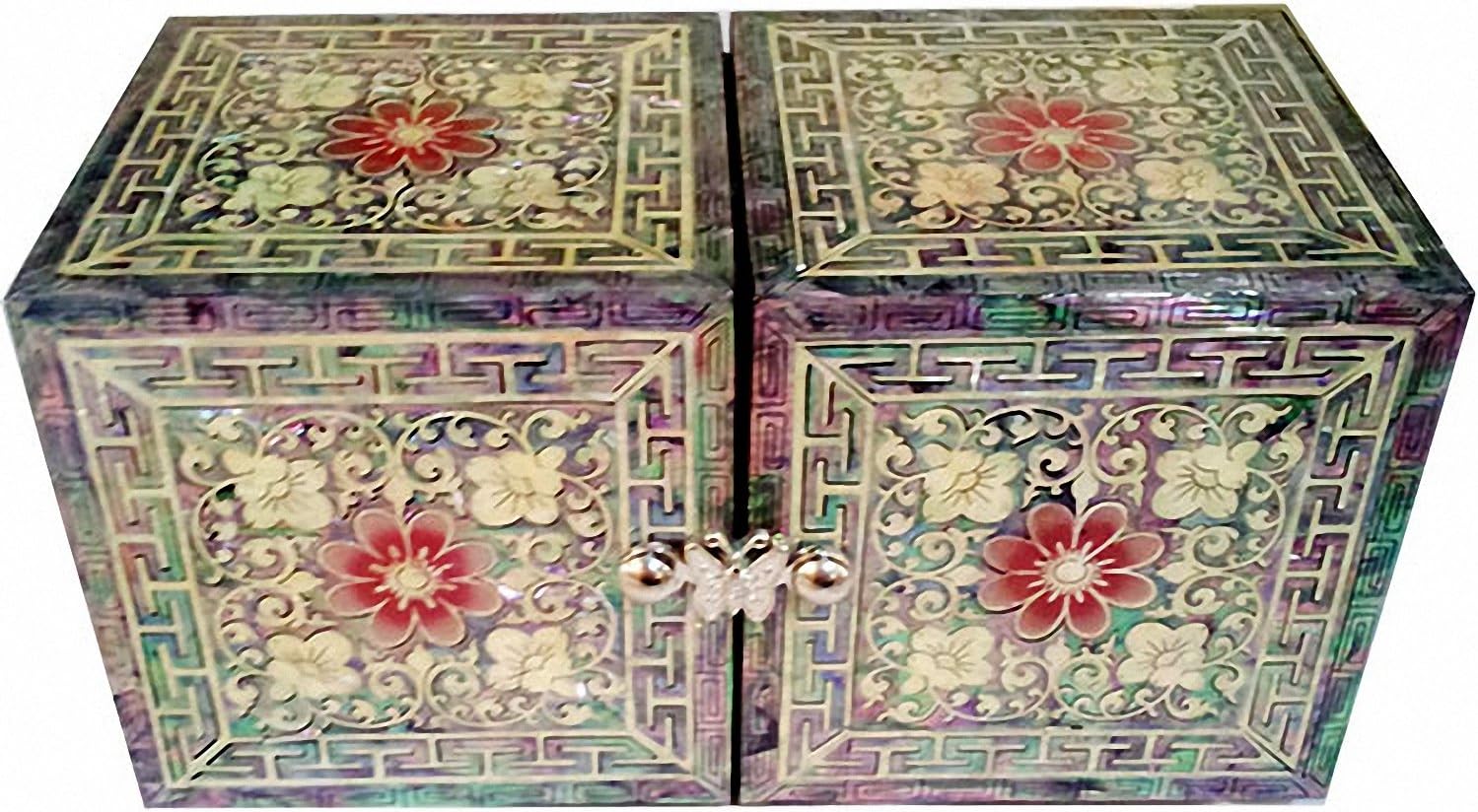 Amazon.com: JMcore Mother of Pearl Arabesque & Butterfly Design Jewelry ...