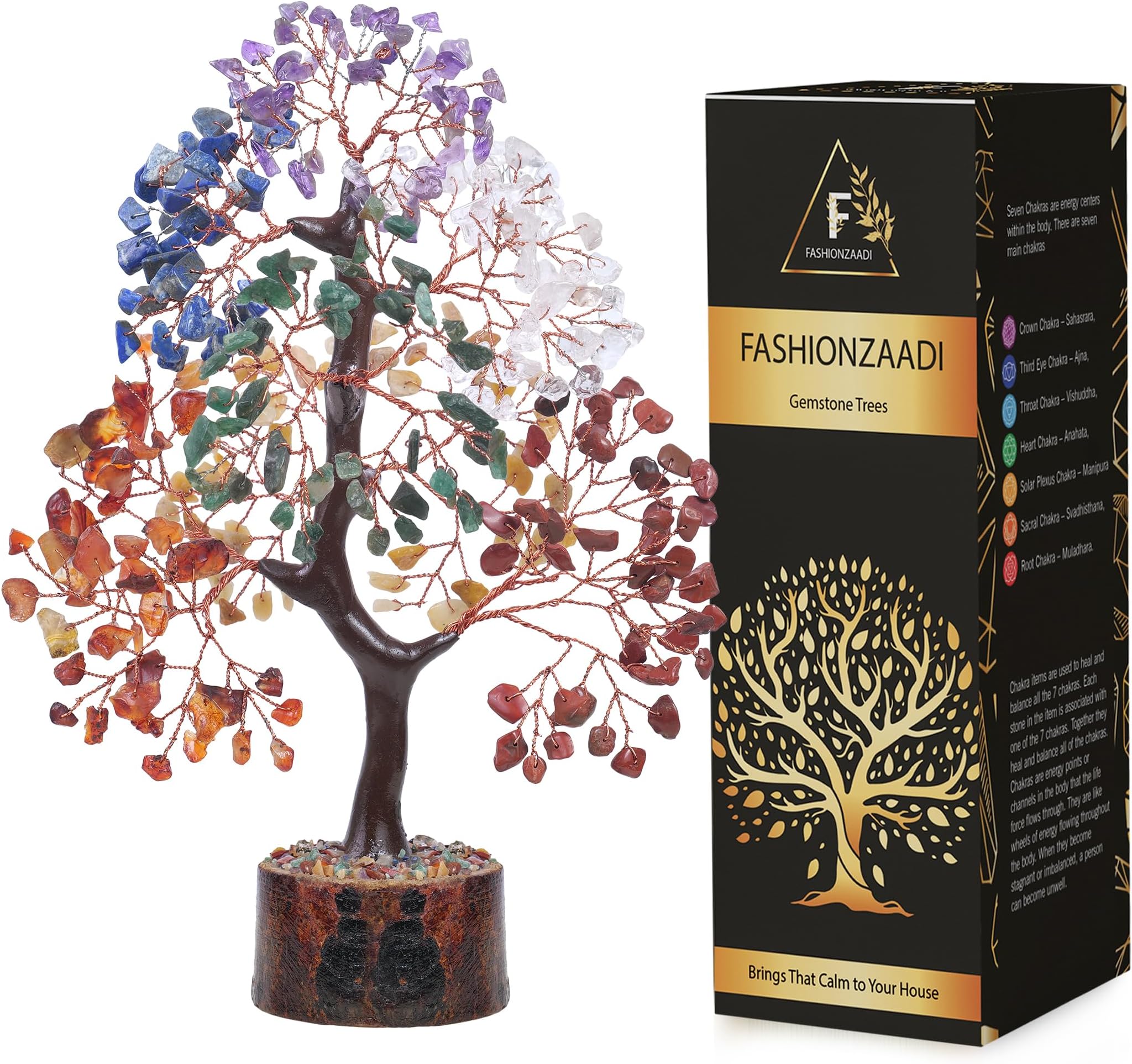 Amazon.com: YATSKIA Seven Chakra Tree - Crystal Tree of Life - House ...