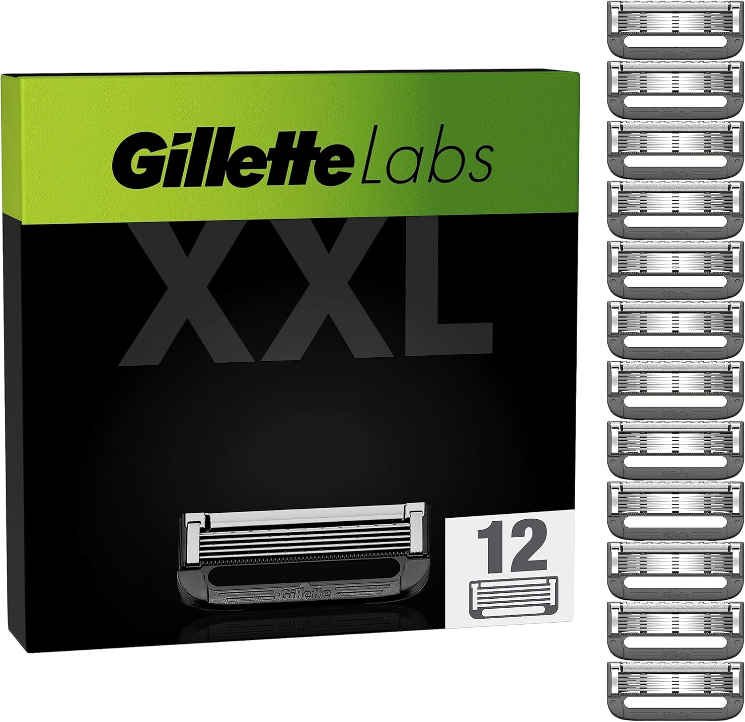 Gillette Labs Lot De 12 Recharges De Rasoir, En Acier, À 5 Lames Ultra ...