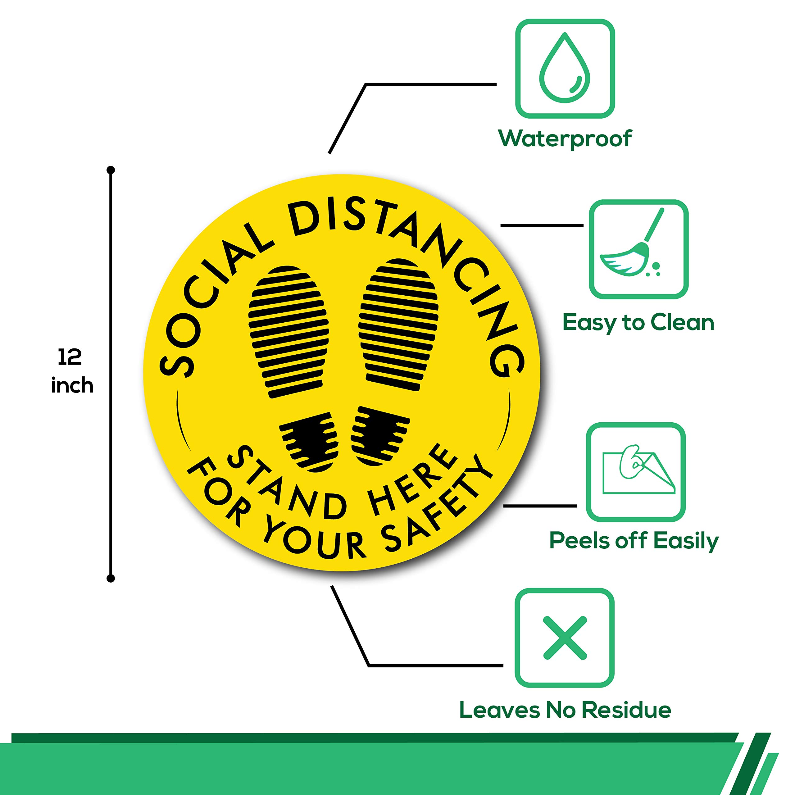 Snapklik.com : Social Distance Floor Stickers 12 Inch Floor Stickers ...