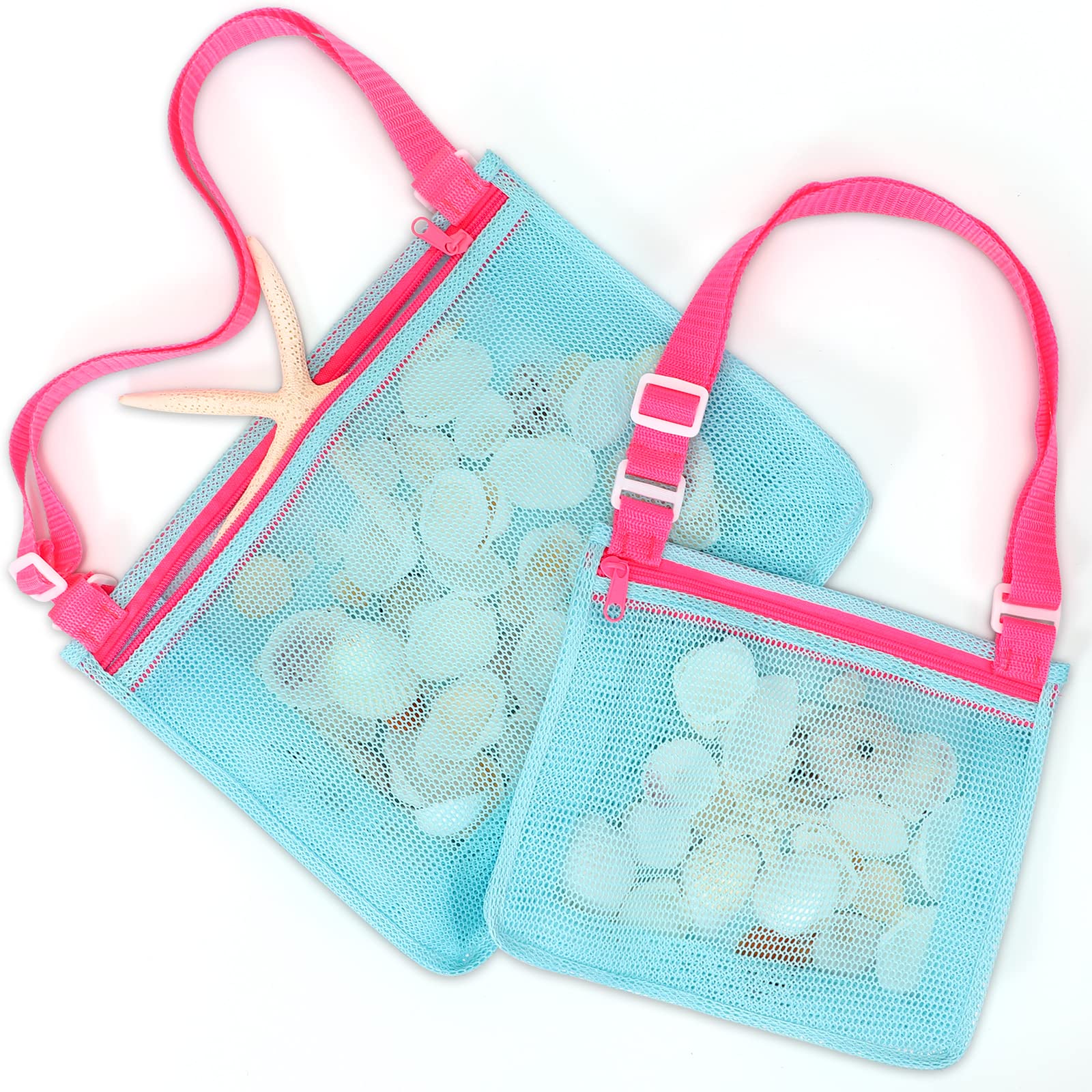 Amazon.com: Tagitary Beach Toys Mesh Bag Beach Shell Bags Sand Toys for ...